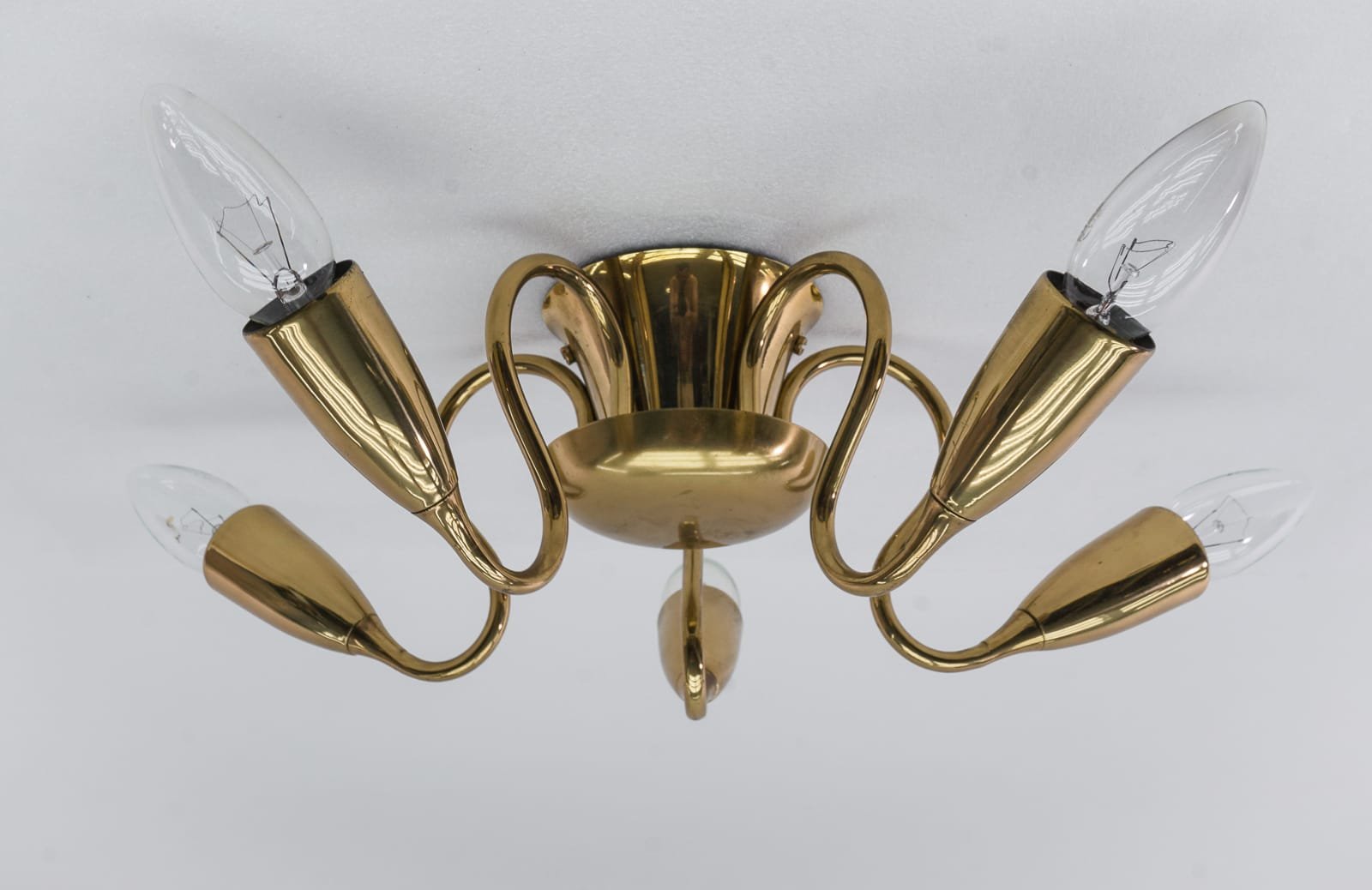 Moderne Mid-Century Sputnik Lampe aus Messing mit 5 Leuchten, 1950er ...