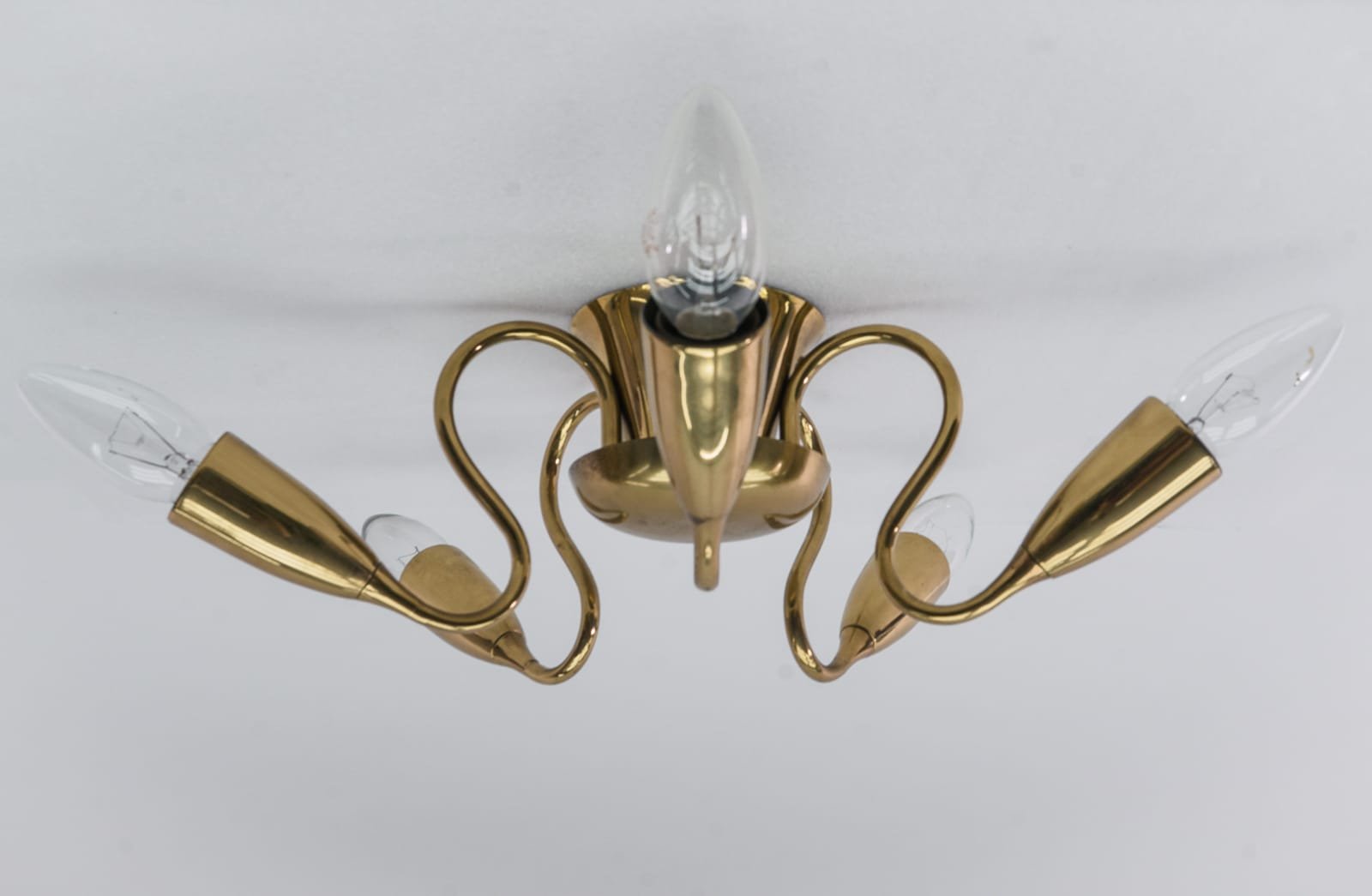 Moderne Mid-Century Sputnik Lampe aus Messing mit 5 Leuchten, 1950er ...