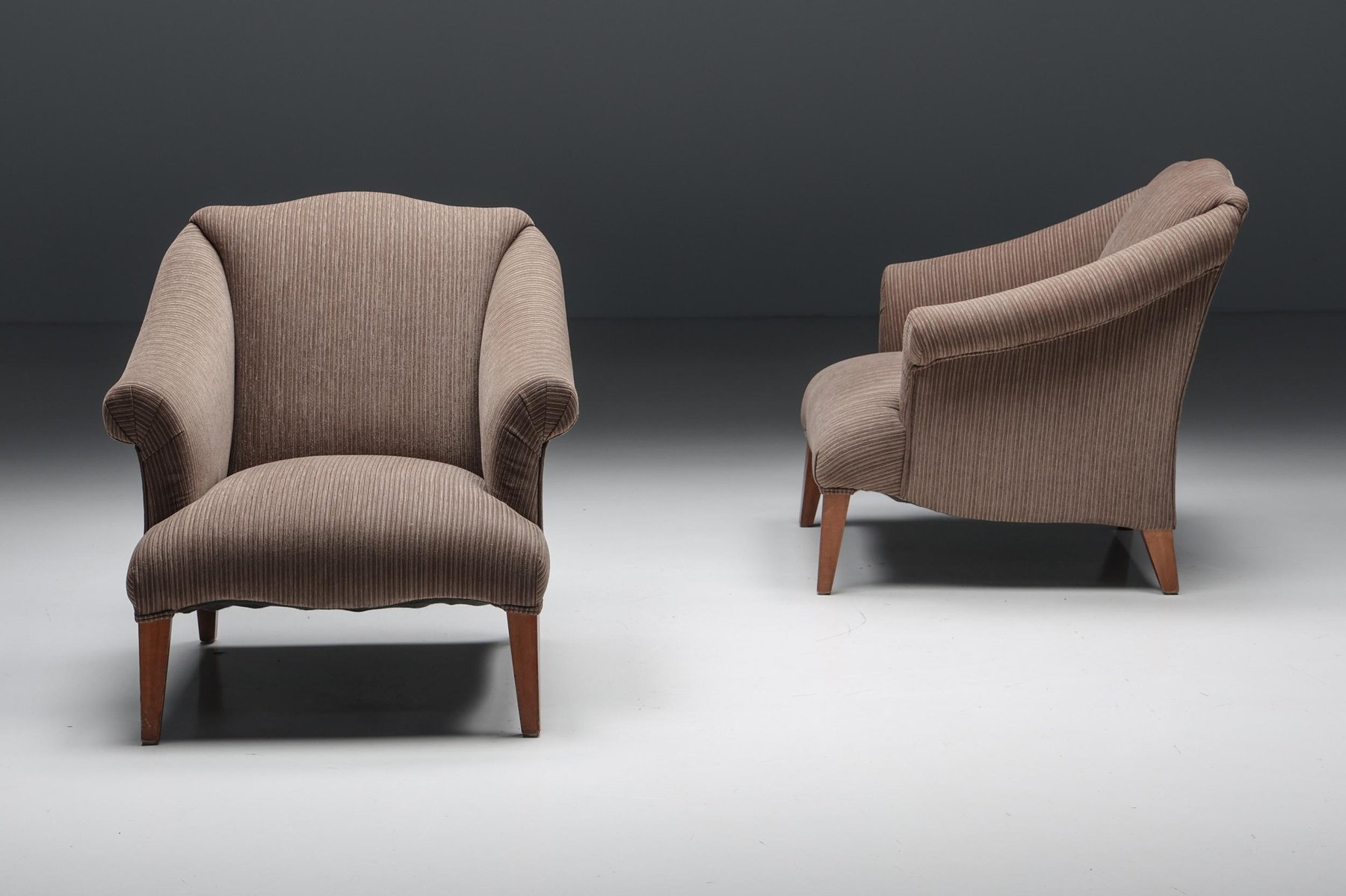 Poltrona in legno a righe, Europa, anni '50 in vendita su Pamono