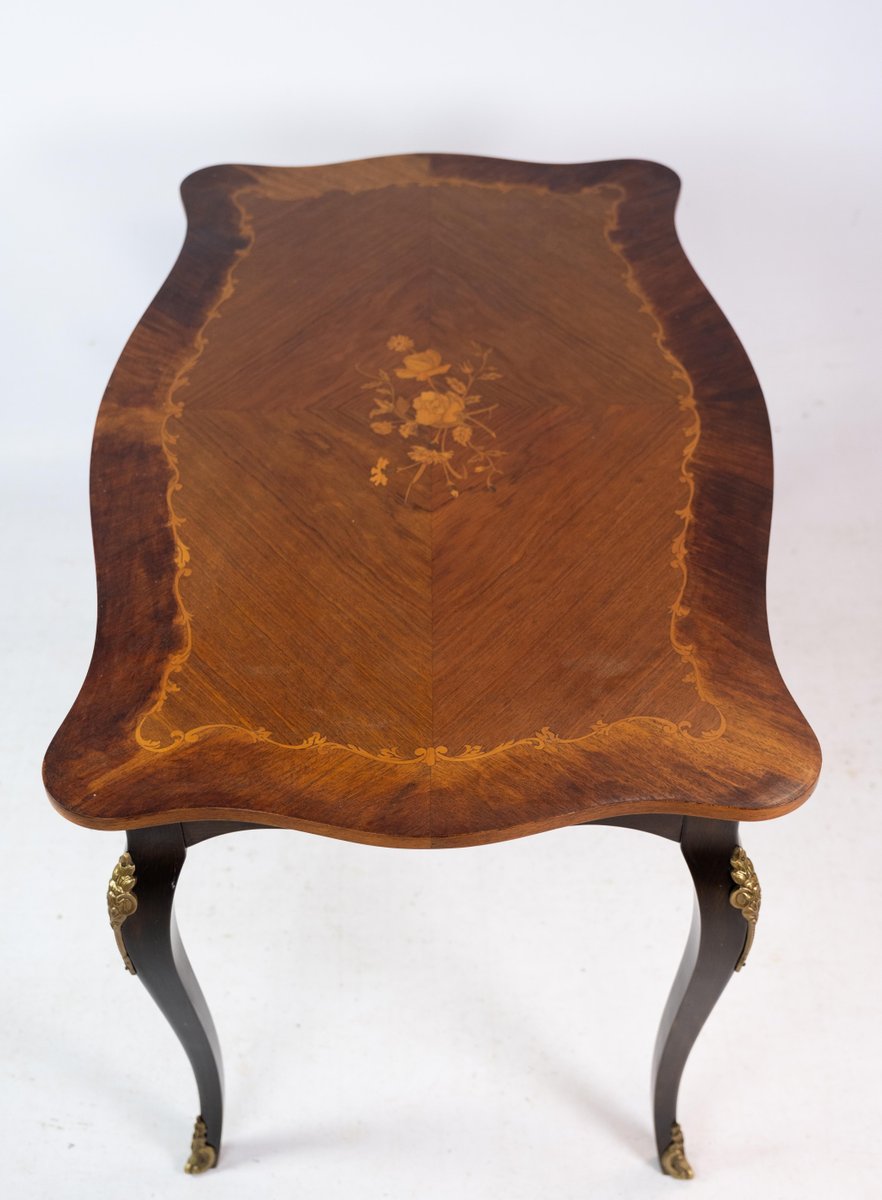 Rococo Rosewood Marquetry Coffee Table, 1930s for sale at Pamono