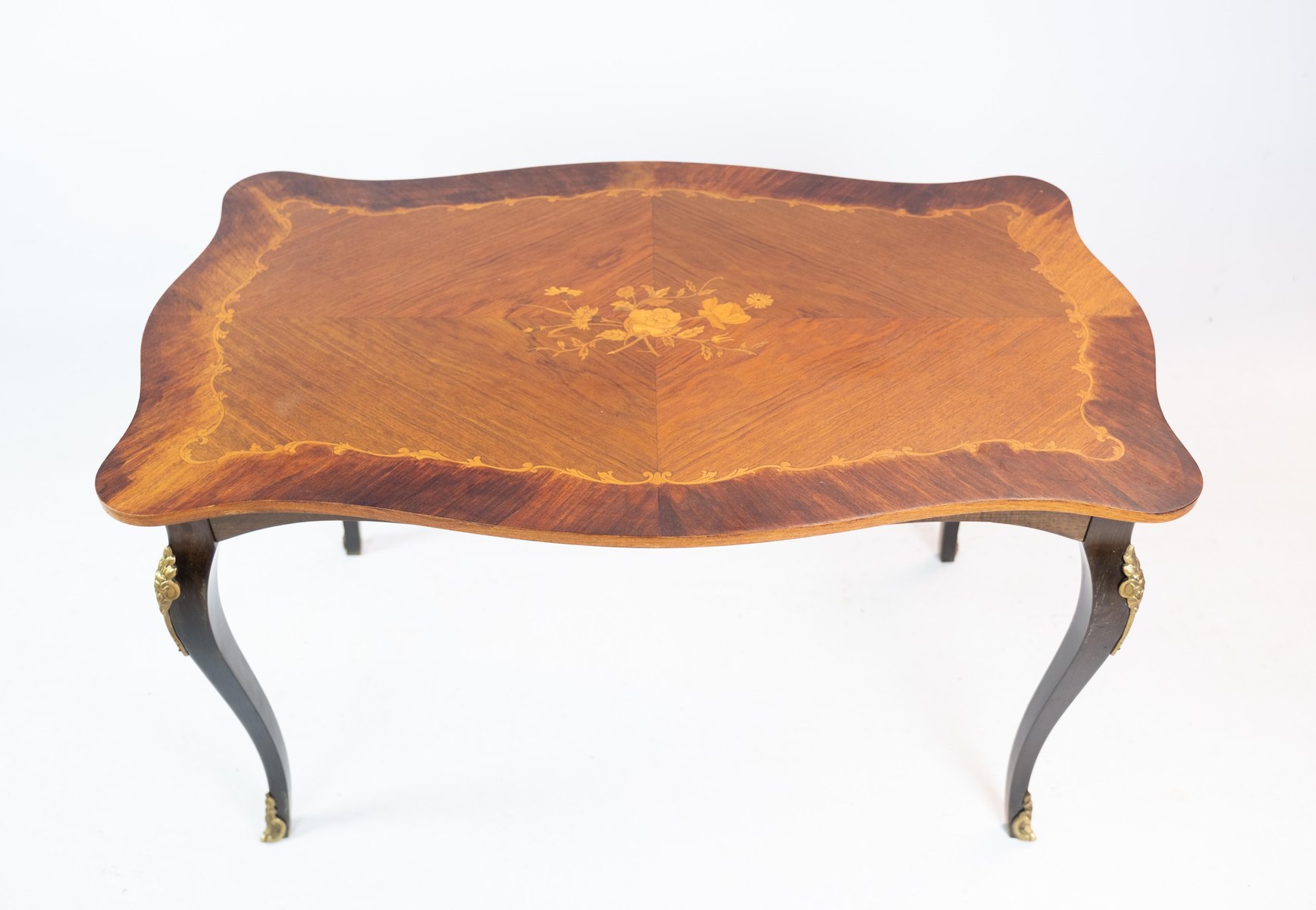 Rococo Rosewood Marquetry Coffee Table, 1930s for sale at Pamono