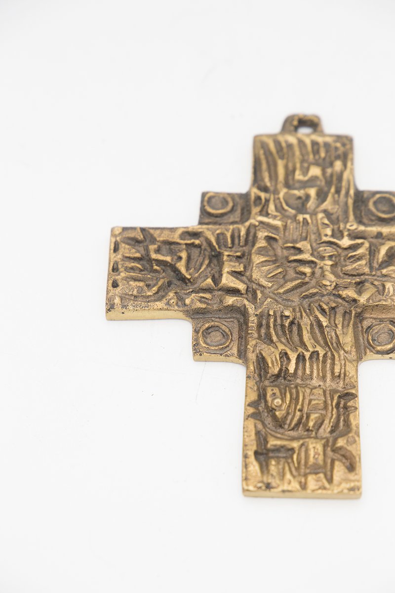 Croce vintage in ottone per Il Sestante di Arnaldo Pomodoro e Giò ...