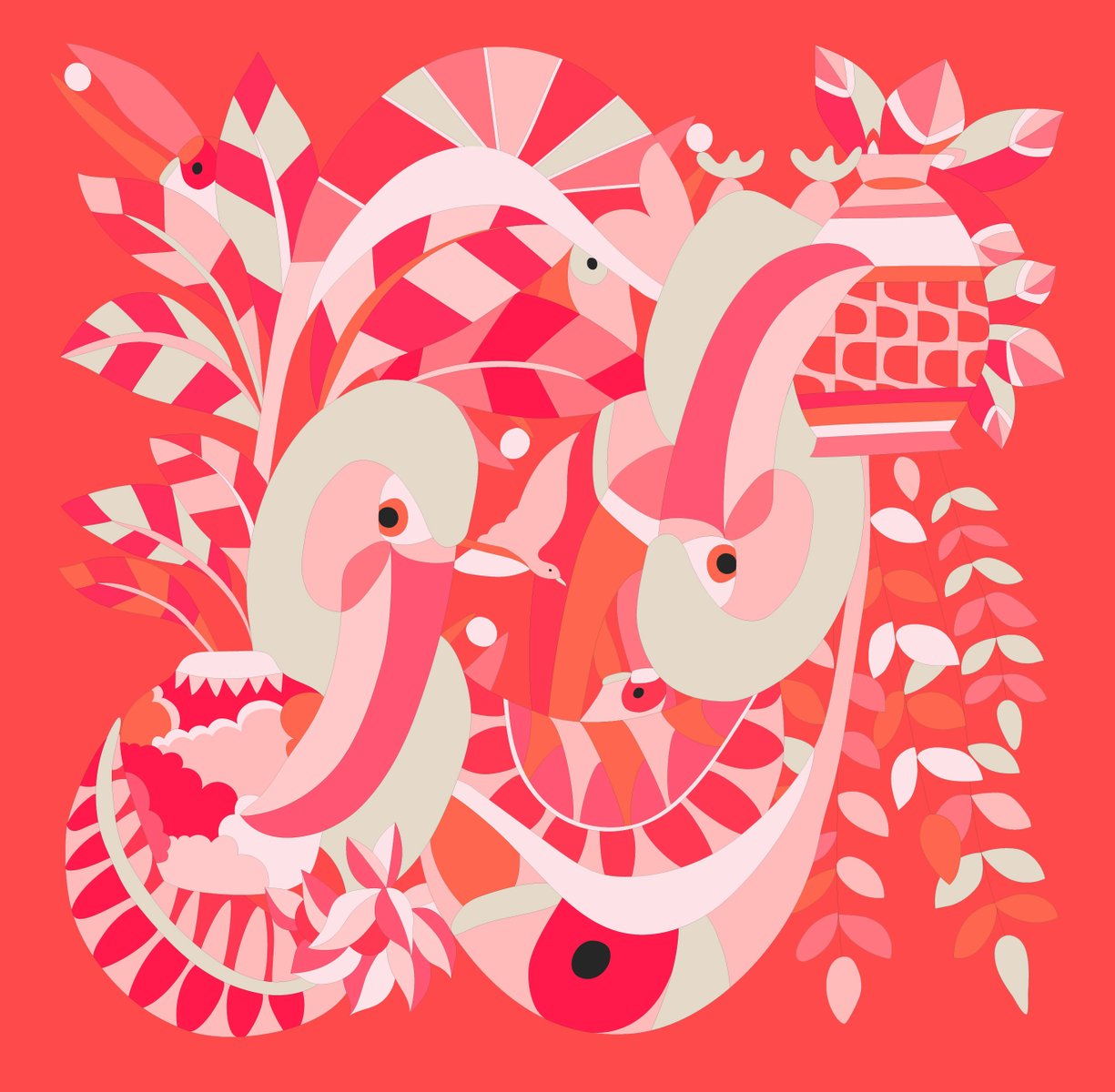 Alto Duo, Pink Toucan Eye, Print Art for sale at Pamono