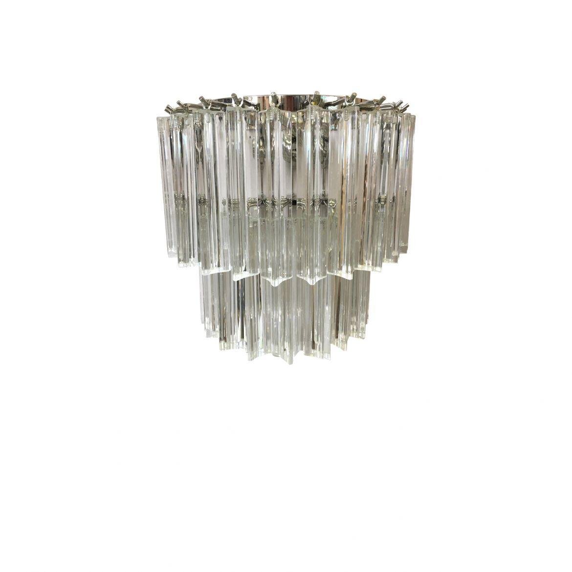 Transparent Triedro Murano Glass Wall Sconce for sale at Pamono