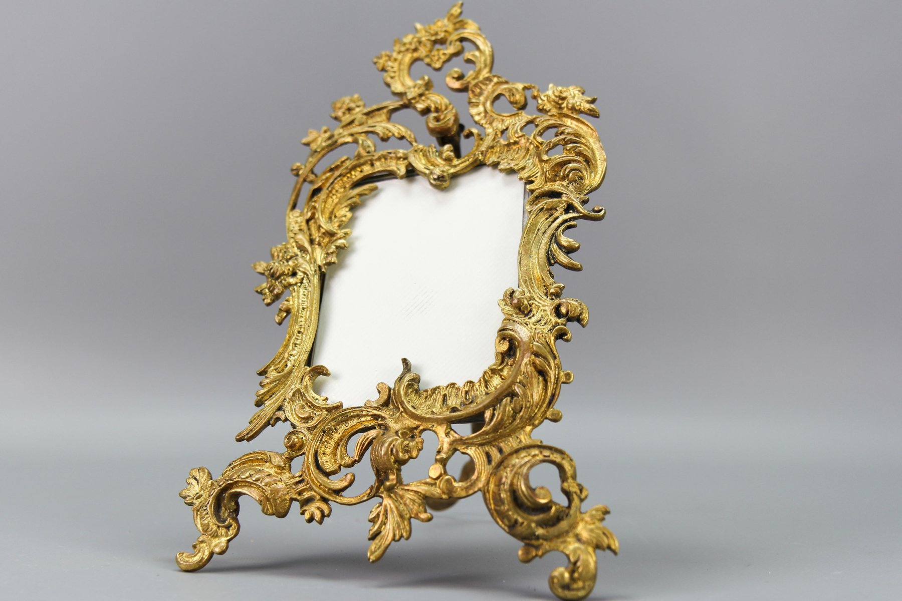 Rococo Style French Bronze Desktop Picture Frame, 1920s for sale at Pamono