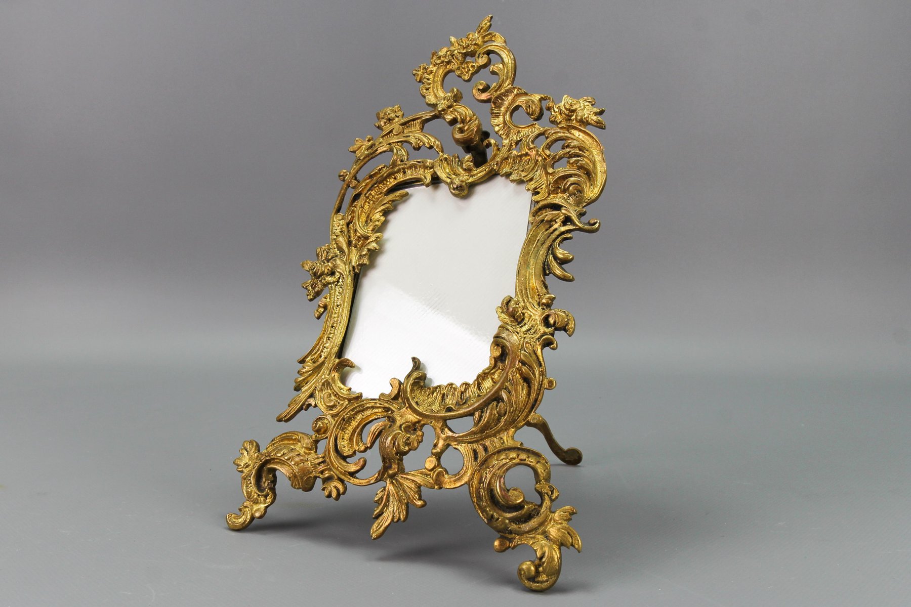 Rococo Style French Bronze Desktop Picture Frame, 1920s for sale at Pamono