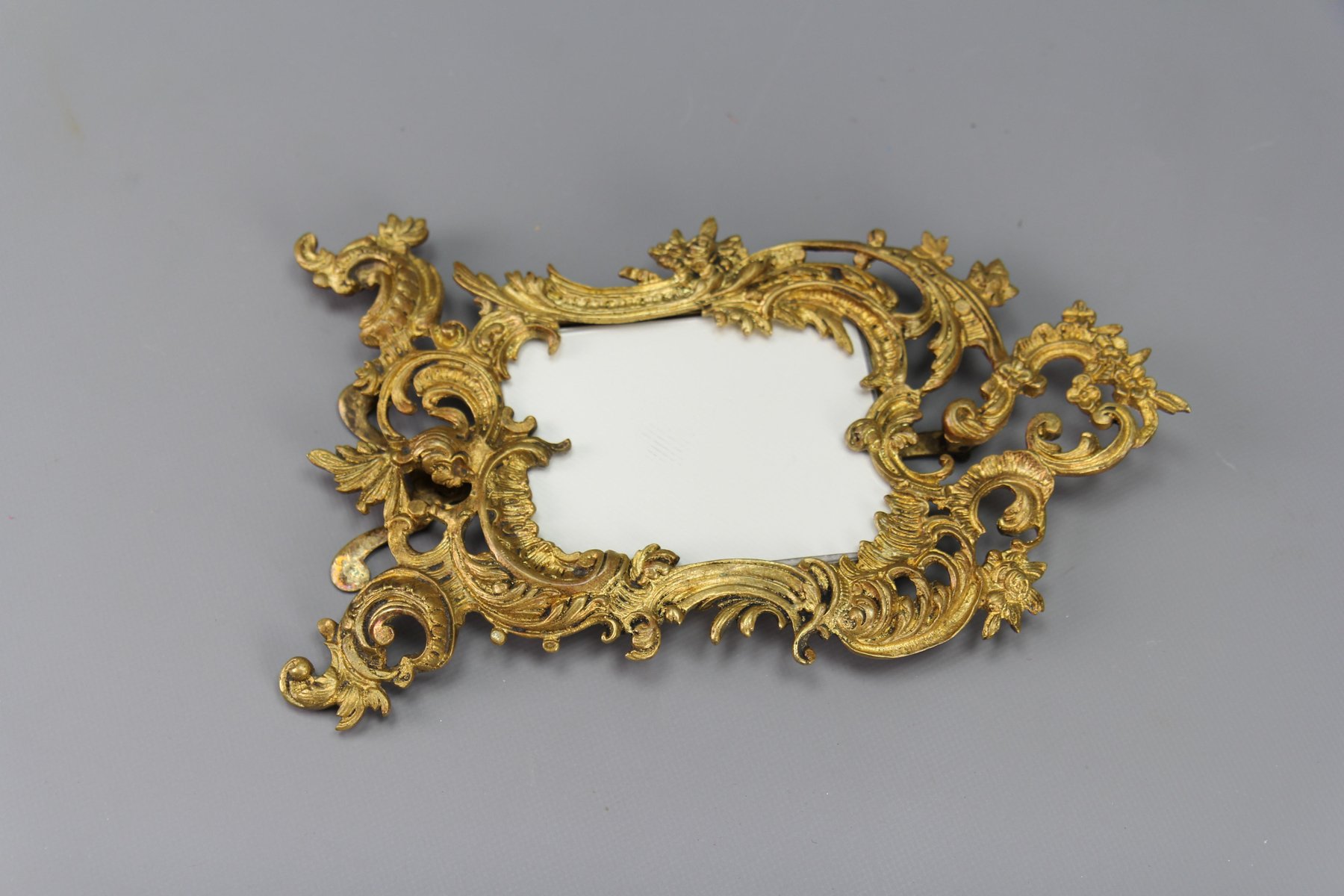 Rococo Style French Bronze Desktop Picture Frame, 1920s for sale at Pamono