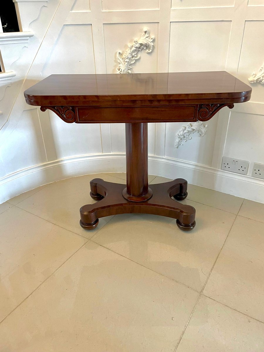 Antique Victorian Mahogany Card Table, 1850s for sale at Pamono
