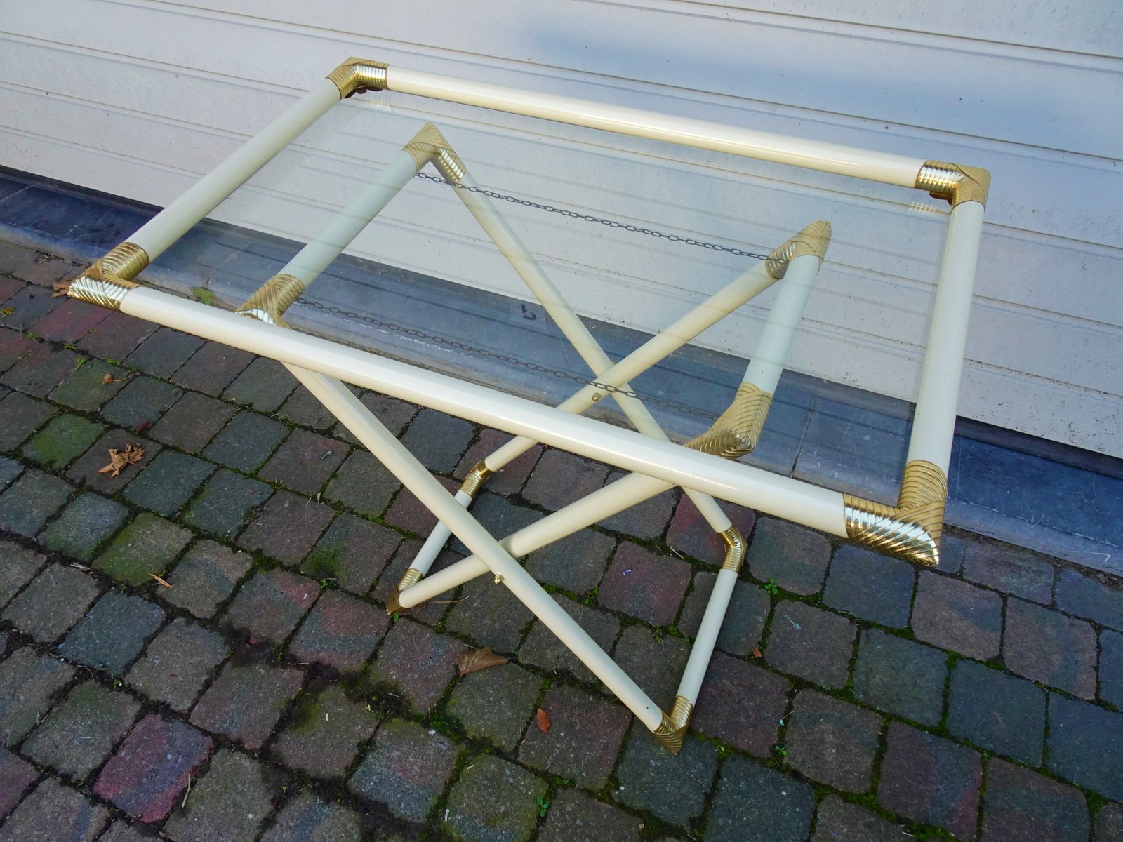 Vintage Lacquered Metal Butler Folding Table, 1970s for sale at Pamono