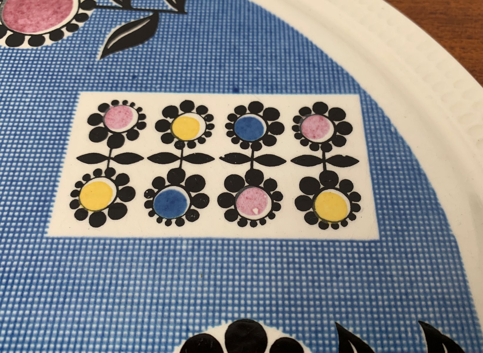 Mid-Century German Ceramic Cake Plate with Flower Motifs from Limburg ...