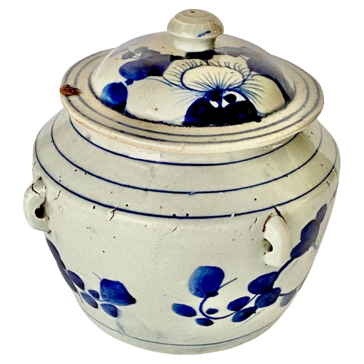 19th Century White and Blue Delft Faïence Pot, Netherlands for sale at ...