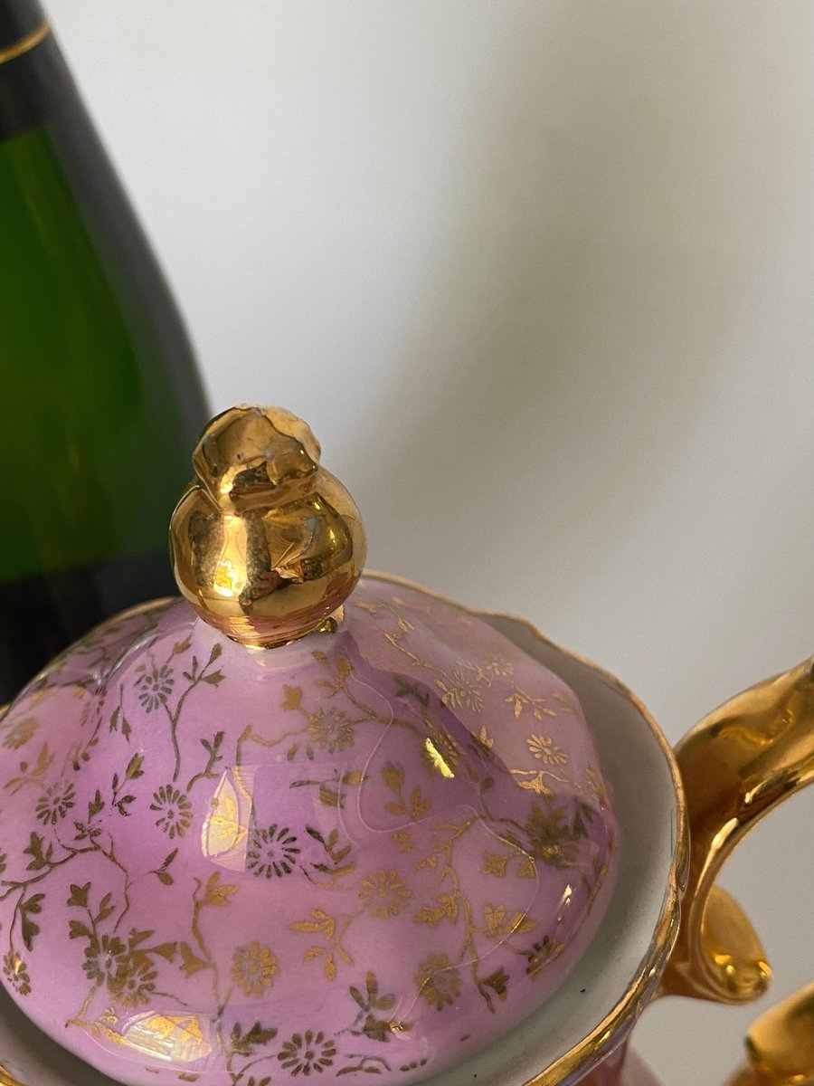 German Pink and Color Porcelain Coffee Tea Service, Germany, 1950s for ...