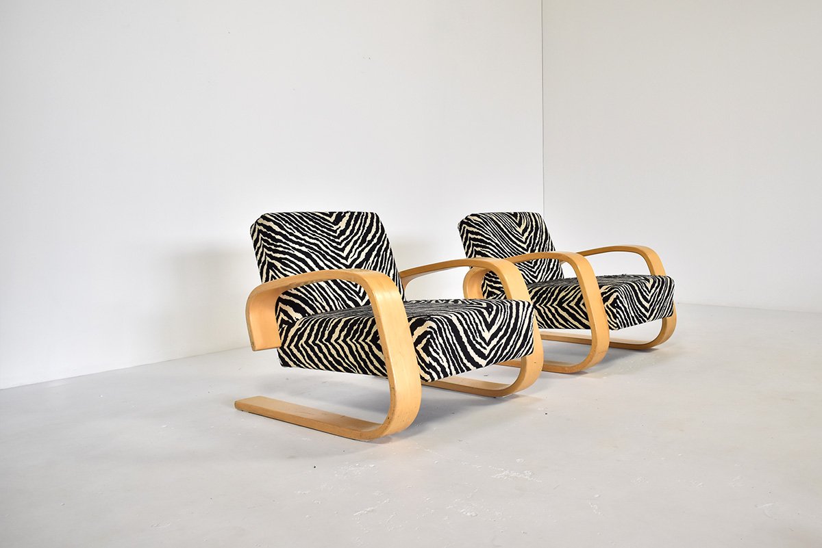 Early Model 400 Tank Lounge Chairs by Alvar Aalto for Artek, Finland ...