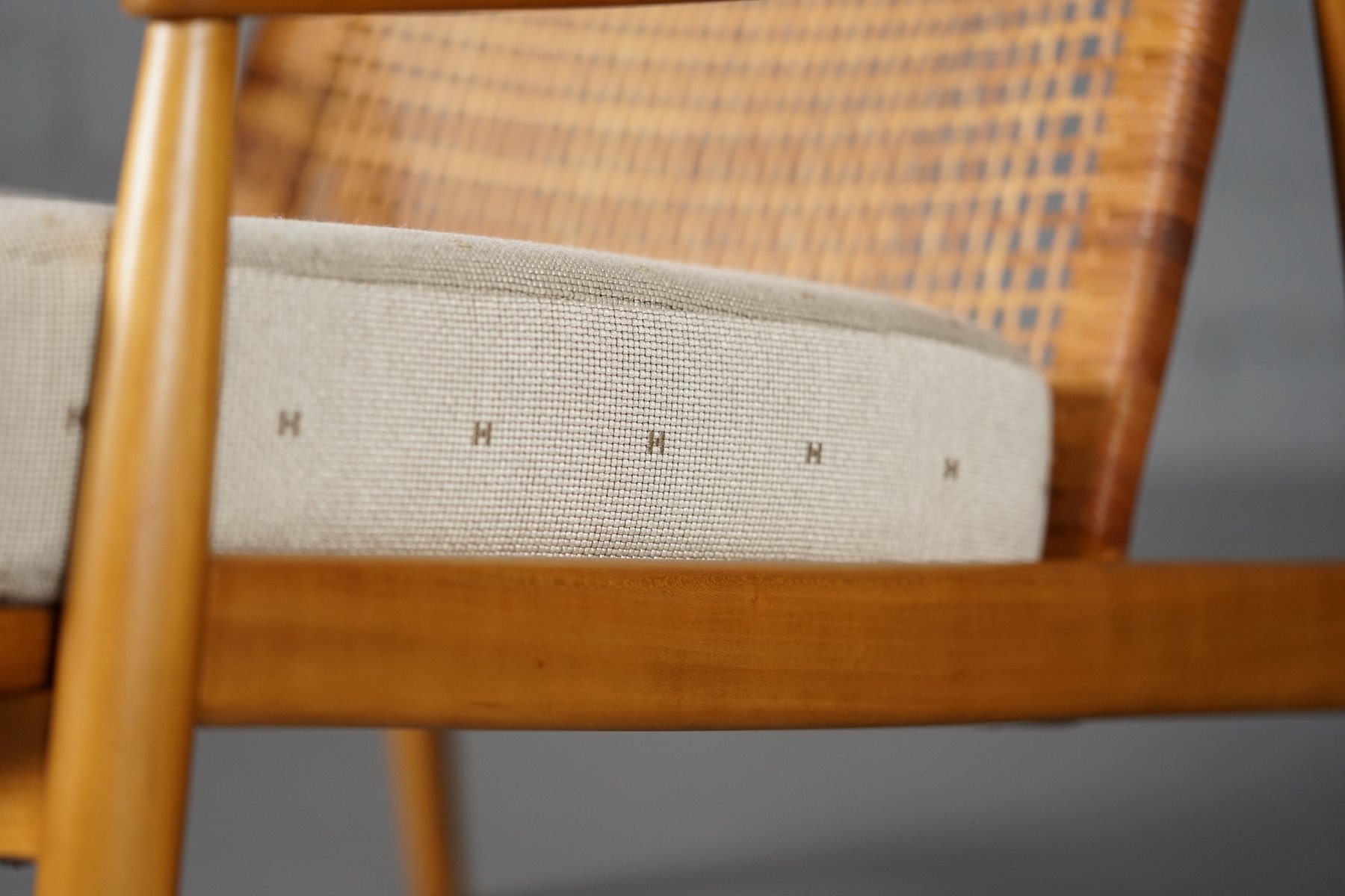 Mid-Century German Lounge Chair in Hermès Upholstery by Hartmut ...