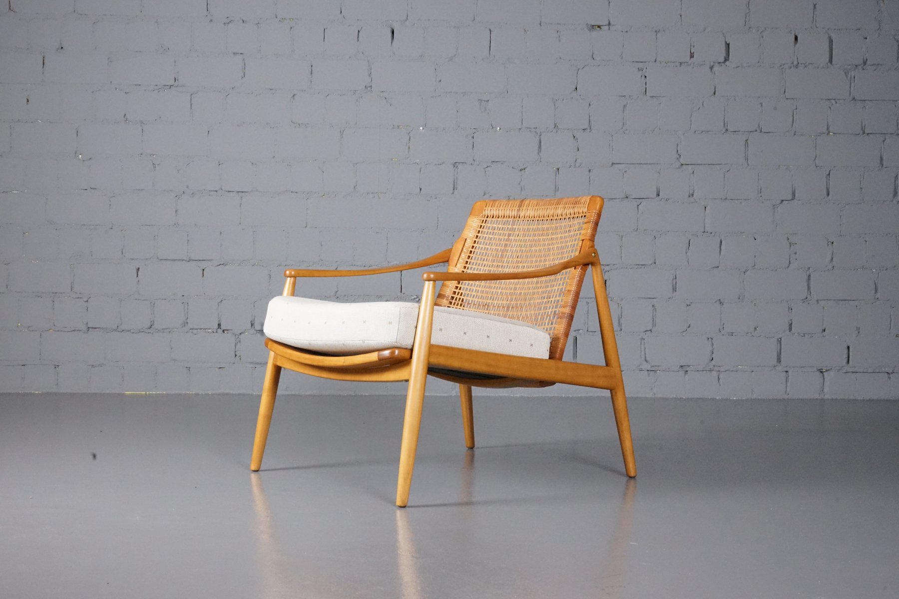 Mid-Century German Lounge Chair in Hermès Upholstery by Hartmut ...