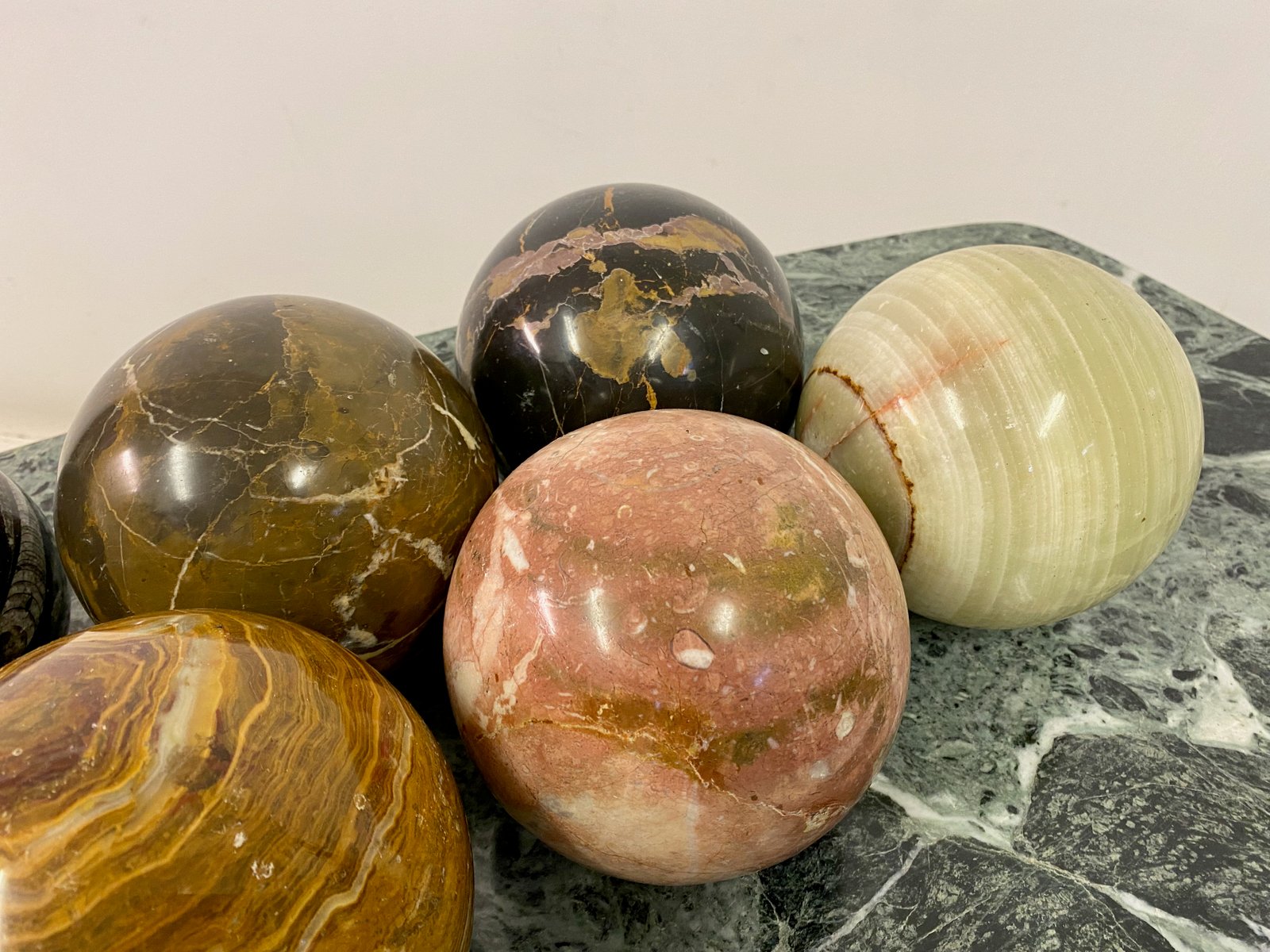 Selection of Specimen Marble and Stone Spheres, Set of 10 for sale at ...