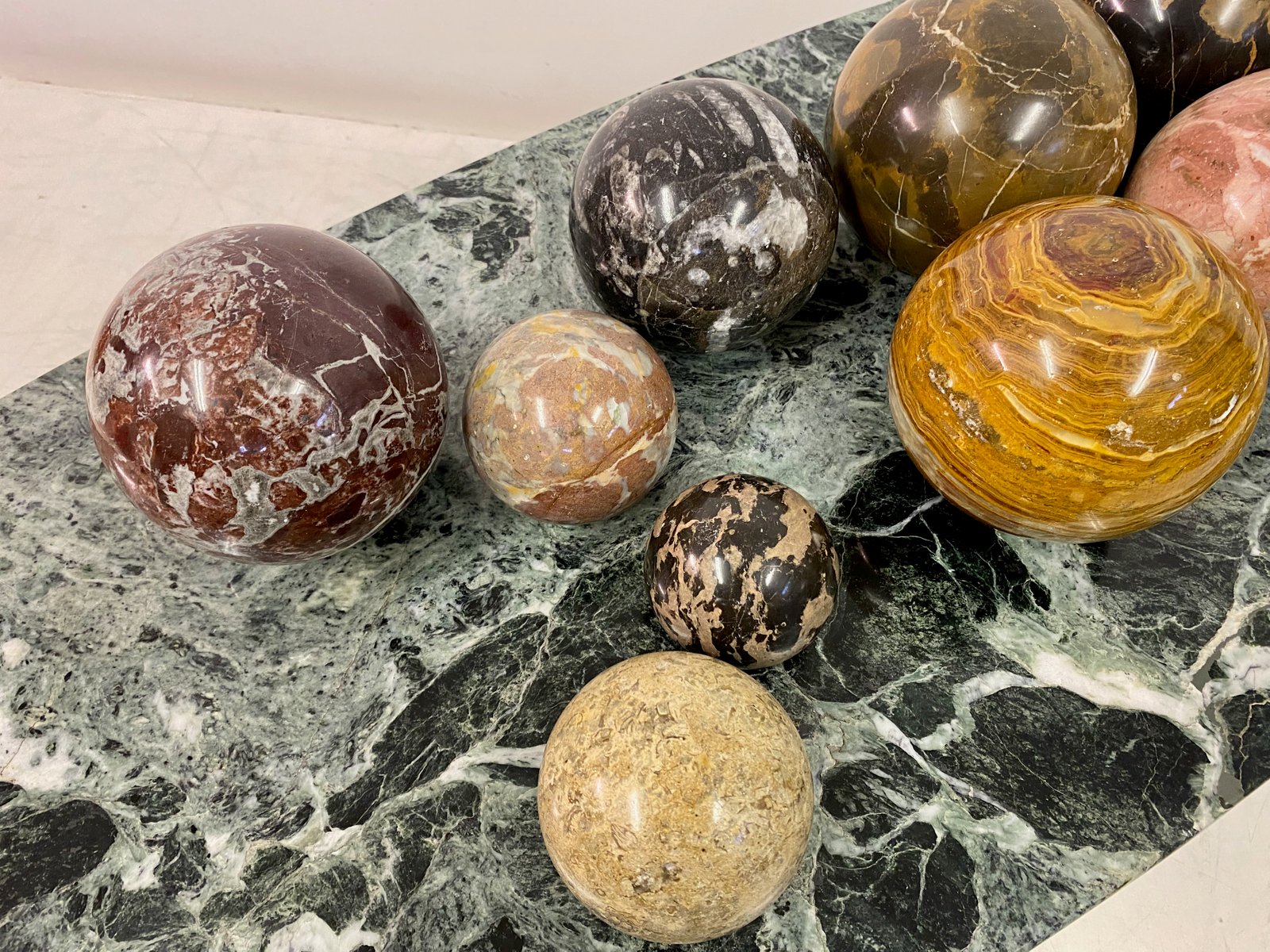 Selection of Specimen Marble and Stone Spheres, Set of 10 for sale at ...