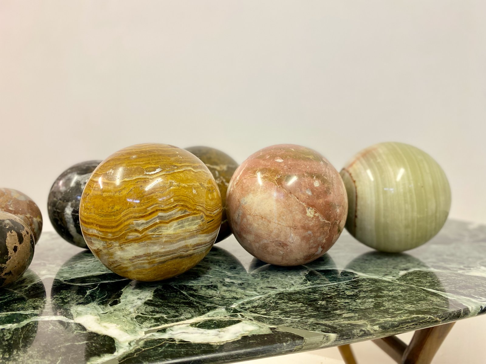 Selection of Specimen Marble and Stone Spheres, Set of 10 for sale at ...