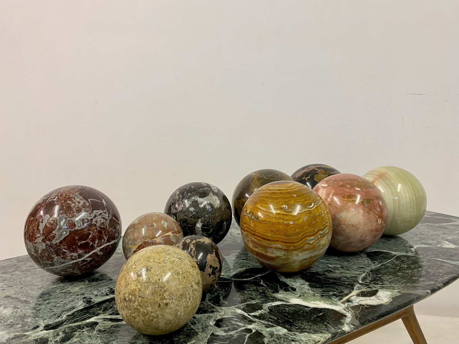 Selection of Specimen Marble and Stone Spheres, Set of 10 for sale at ...
