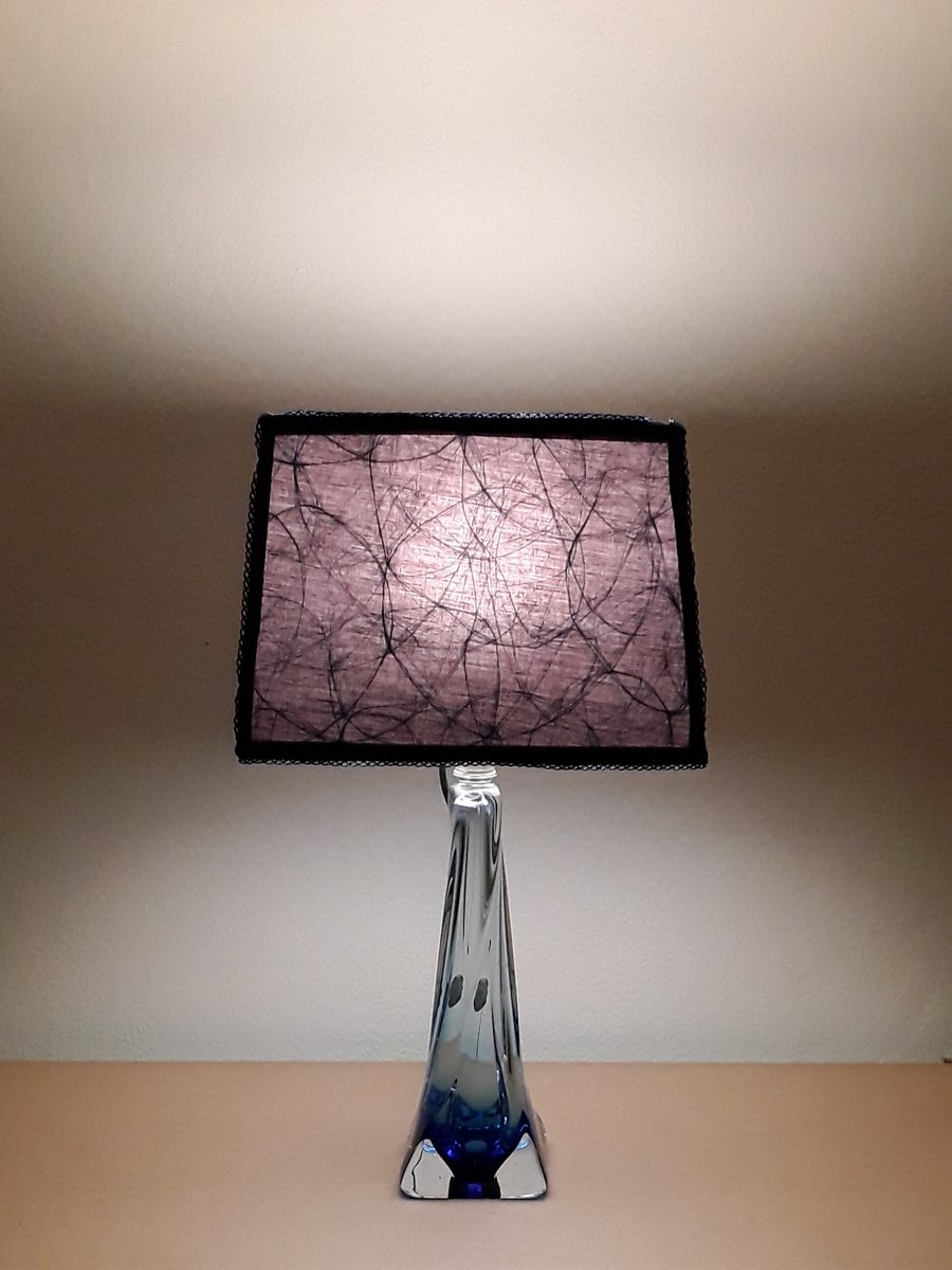 Vintage Table Lamp in Azure Crystal Glass from Val St Lambert, 1970s ...