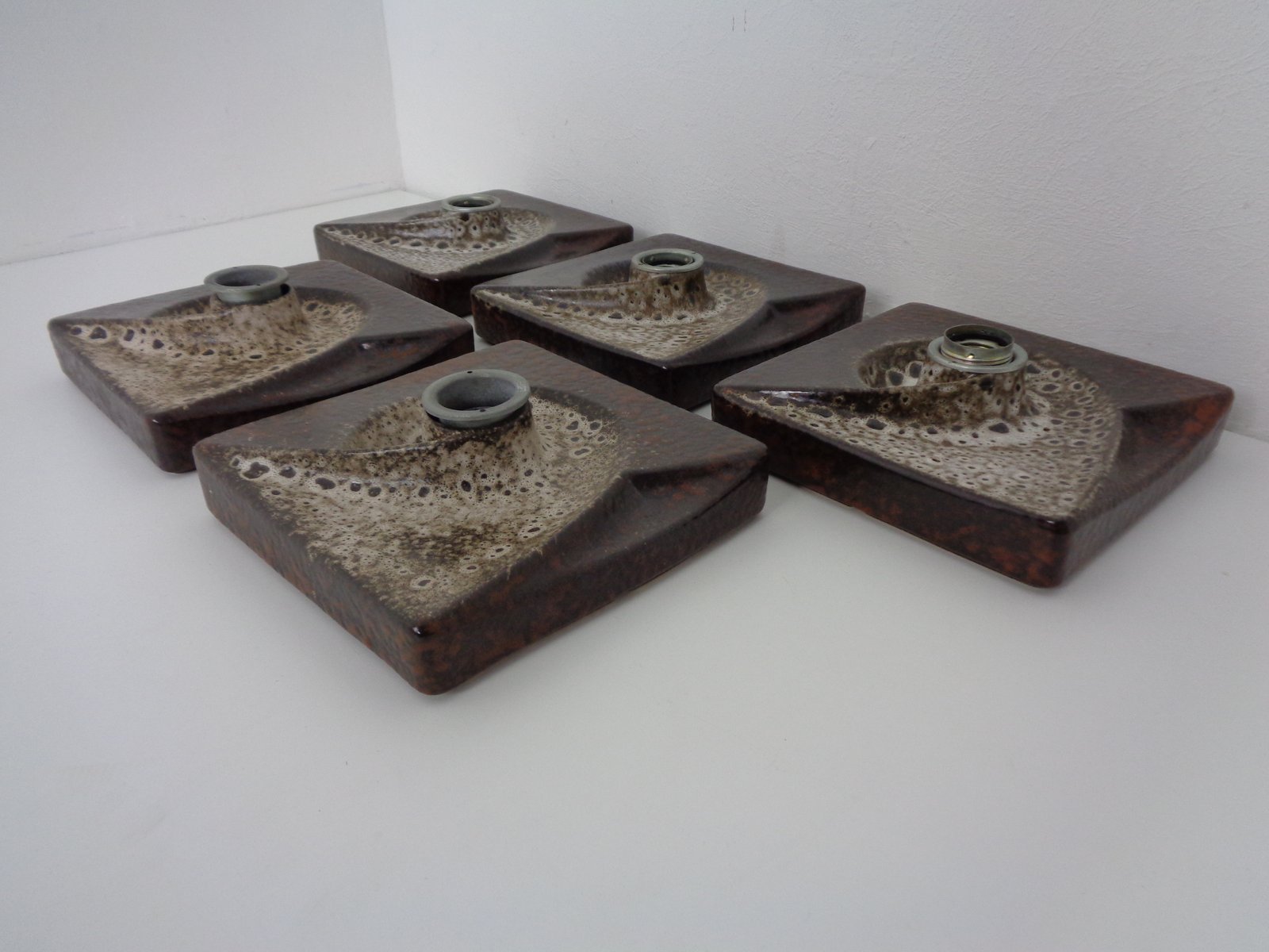 German Pop Art Ceramic Wall Lamps, 1970s, Set of 5 for sale at Pamono