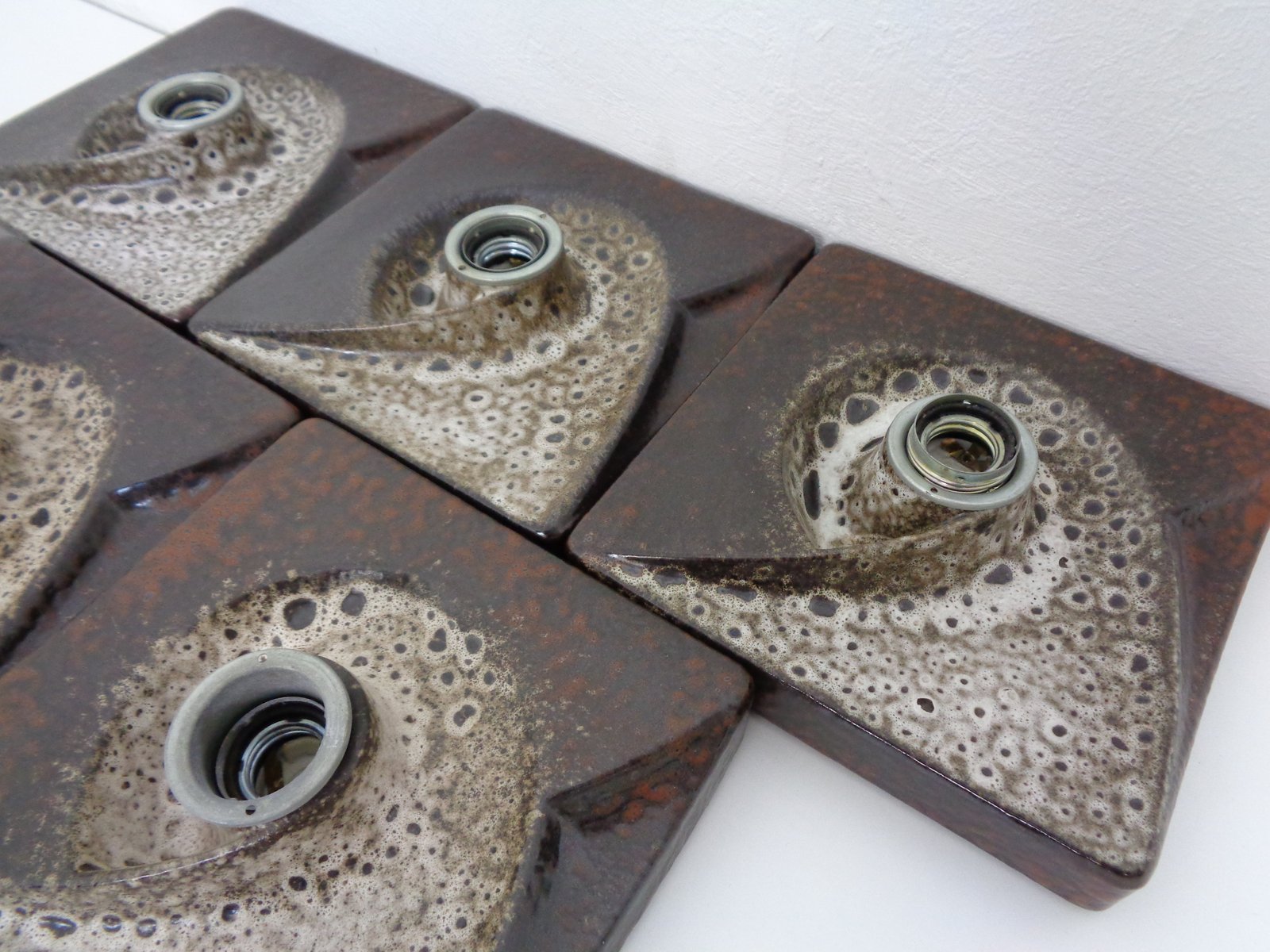 German Pop Art Ceramic Wall Lamps, 1970s, Set of 5 for sale at Pamono