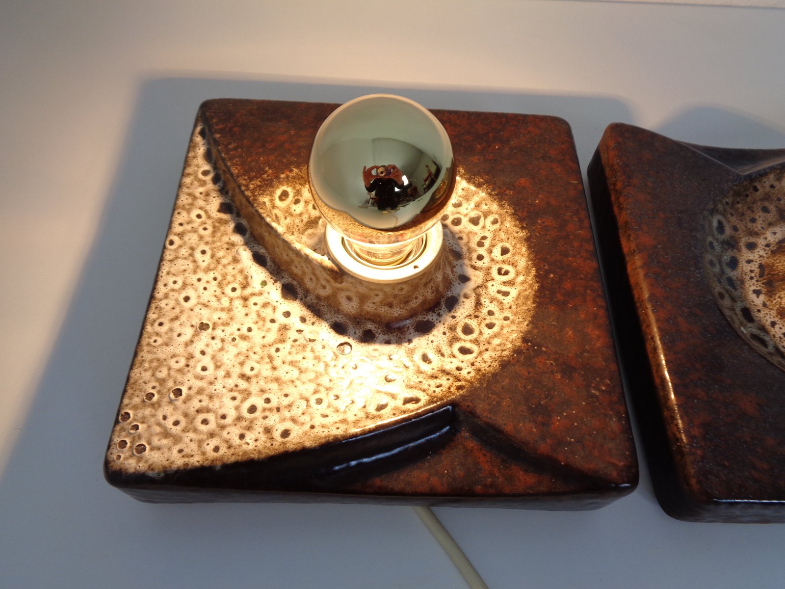 German Pop Art Ceramic Wall Lamps, 1970s, Set of 5 for sale at Pamono