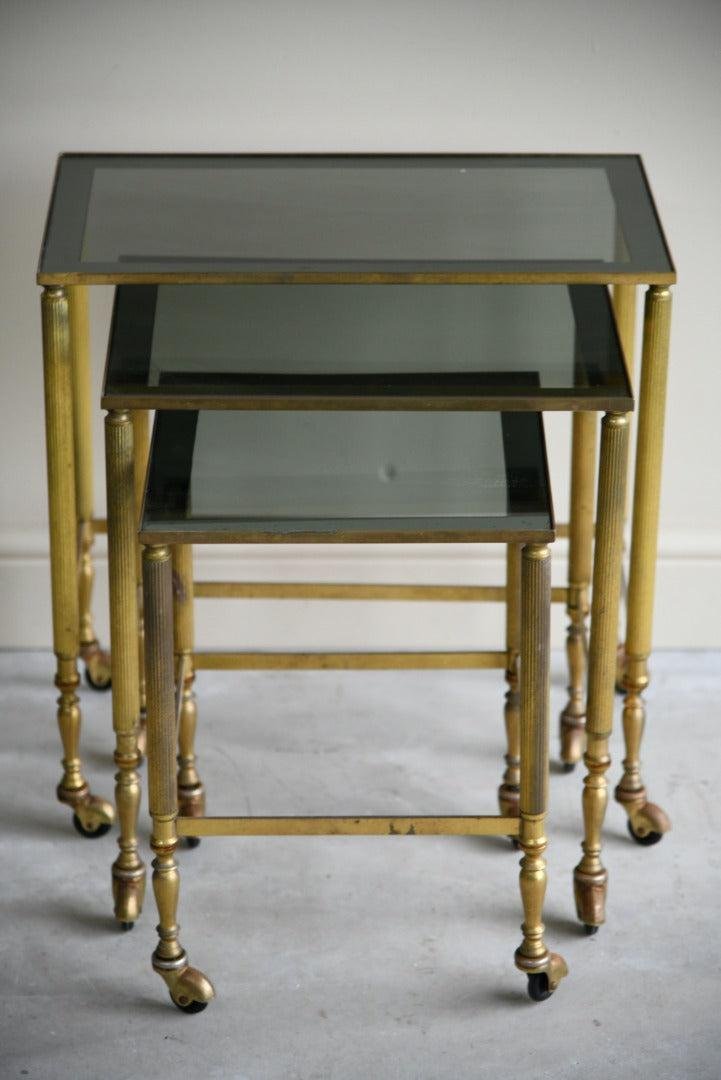 Brass Nesting Tables, Set of 3 for sale at Pamono