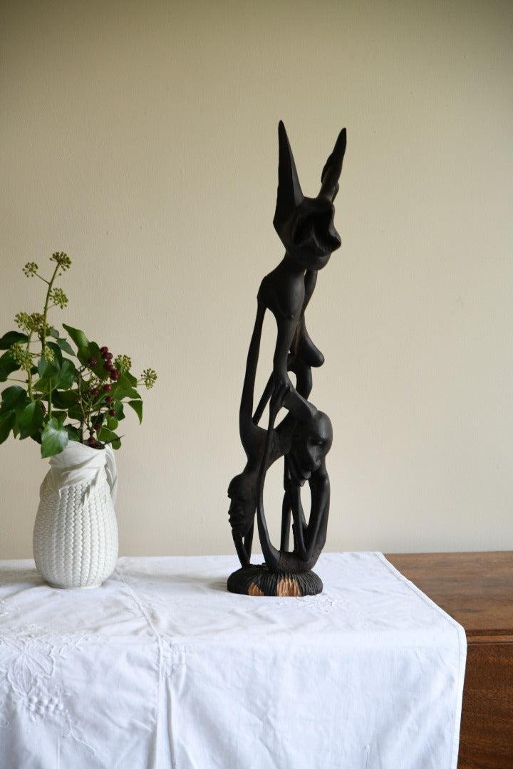 Large Makonde Shetani Wood Sculpture for sale at Pamono