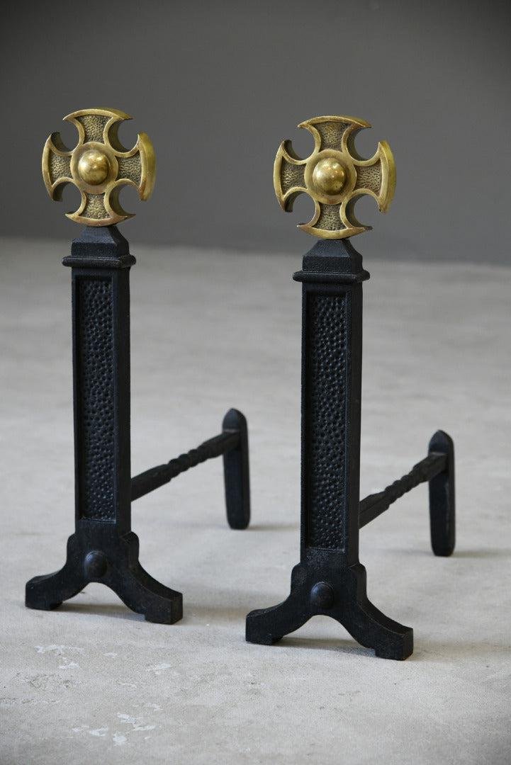 Wrought Iron Andirons, Set of 2 for sale at Pamono