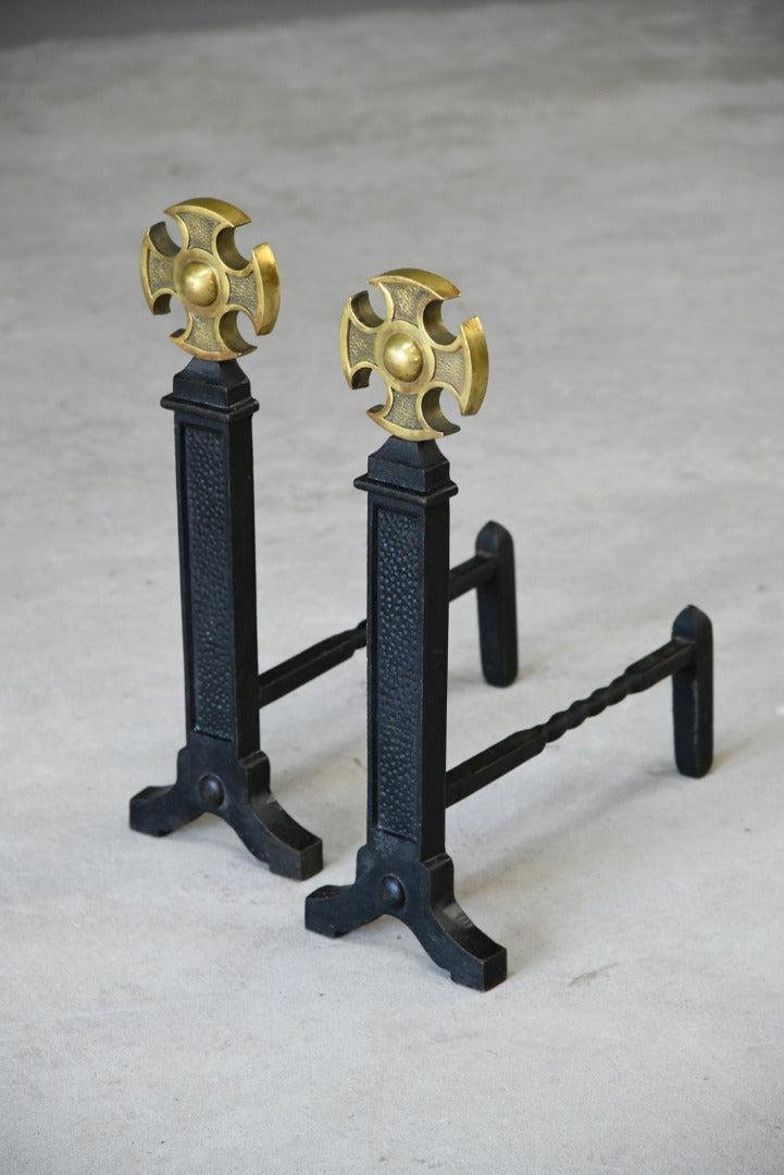 Wrought Iron Andirons, Set of 2 for sale at Pamono