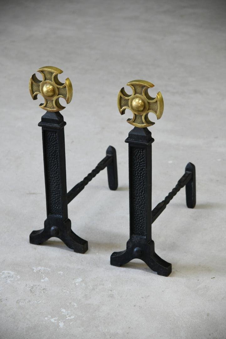 Wrought Iron Andirons, Set of 2 for sale at Pamono