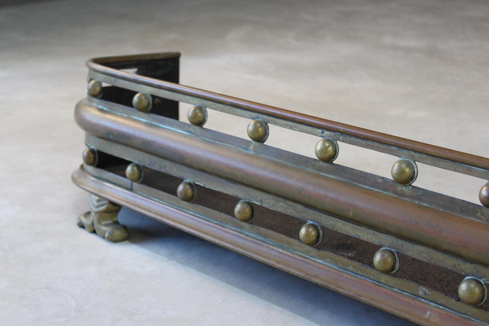 Large Victorian Pierced Brass Fire Fender for sale at Pamono