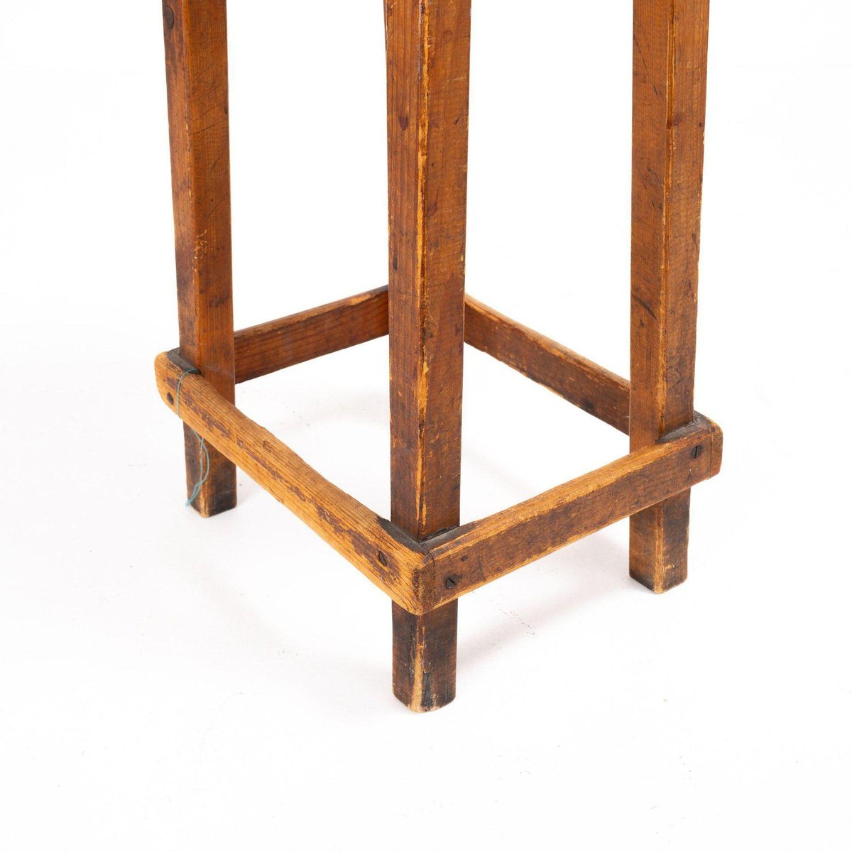 Vintage Reclaimed Timber School Laboratory Low Stool for sale at Pamono