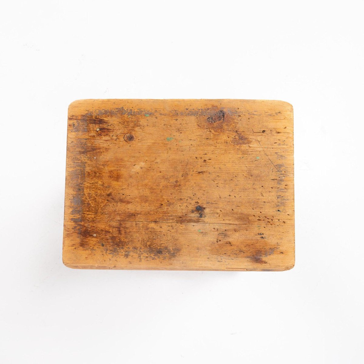 Vintage Reclaimed Timber School Laboratory Low Stool for sale at Pamono