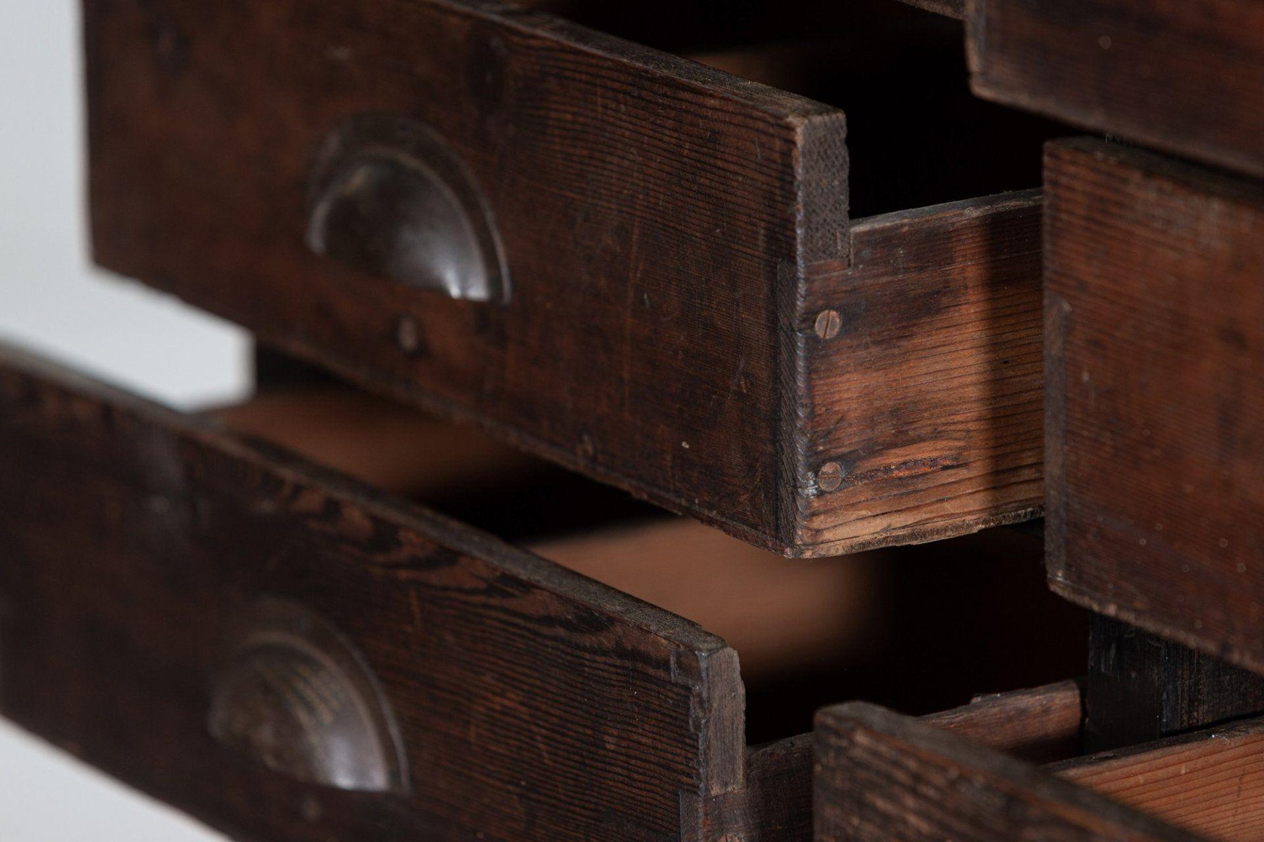 English Scratch Built Pine Bank Drawers, 1880s for sale at Pamono
