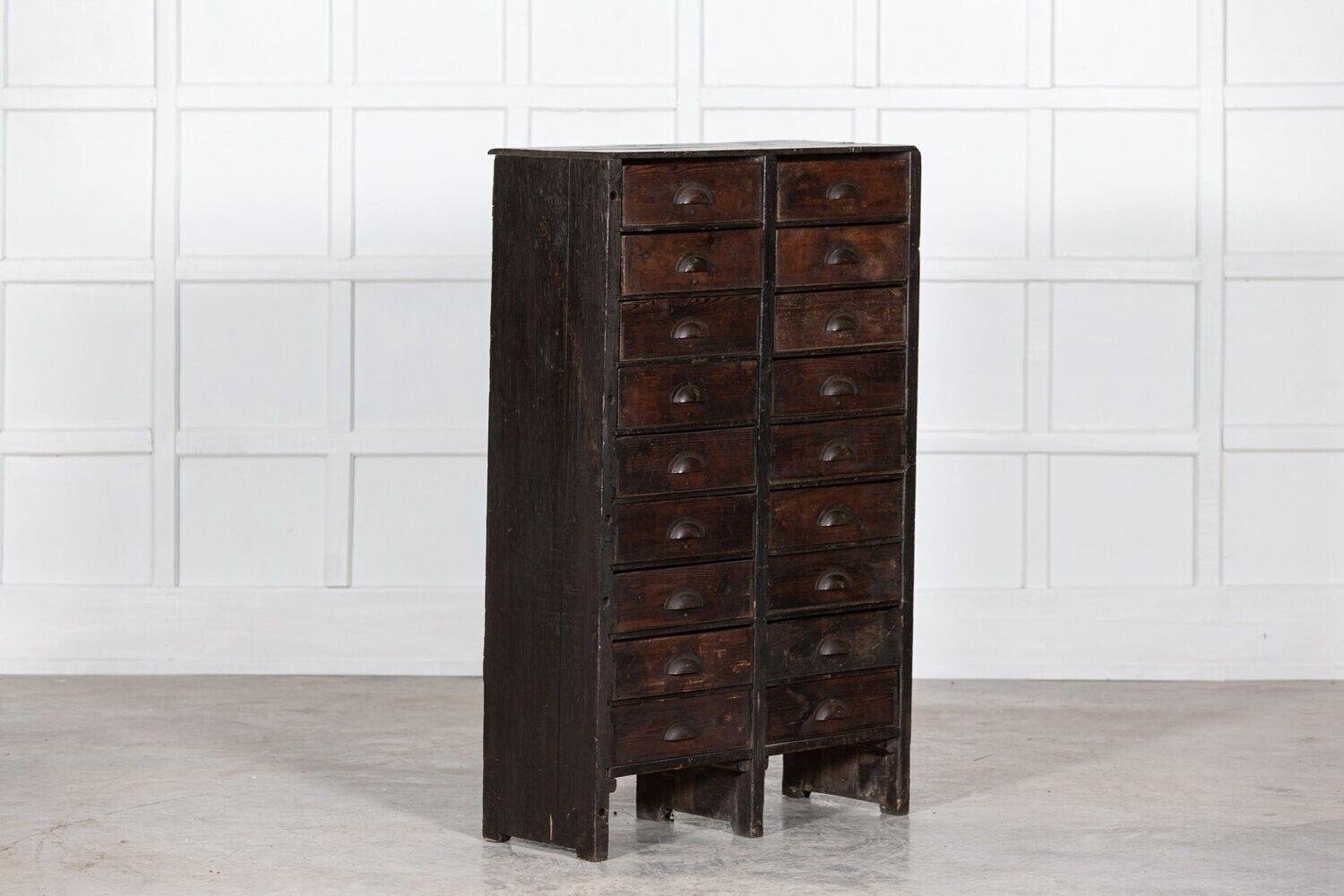 English Scratch Built Pine Bank Drawers, 1880s for sale at Pamono