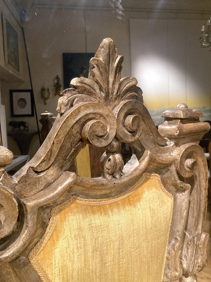 Italian Rococo Silver Mecca Giltwood Throne Armchair, Rome, 18th ...