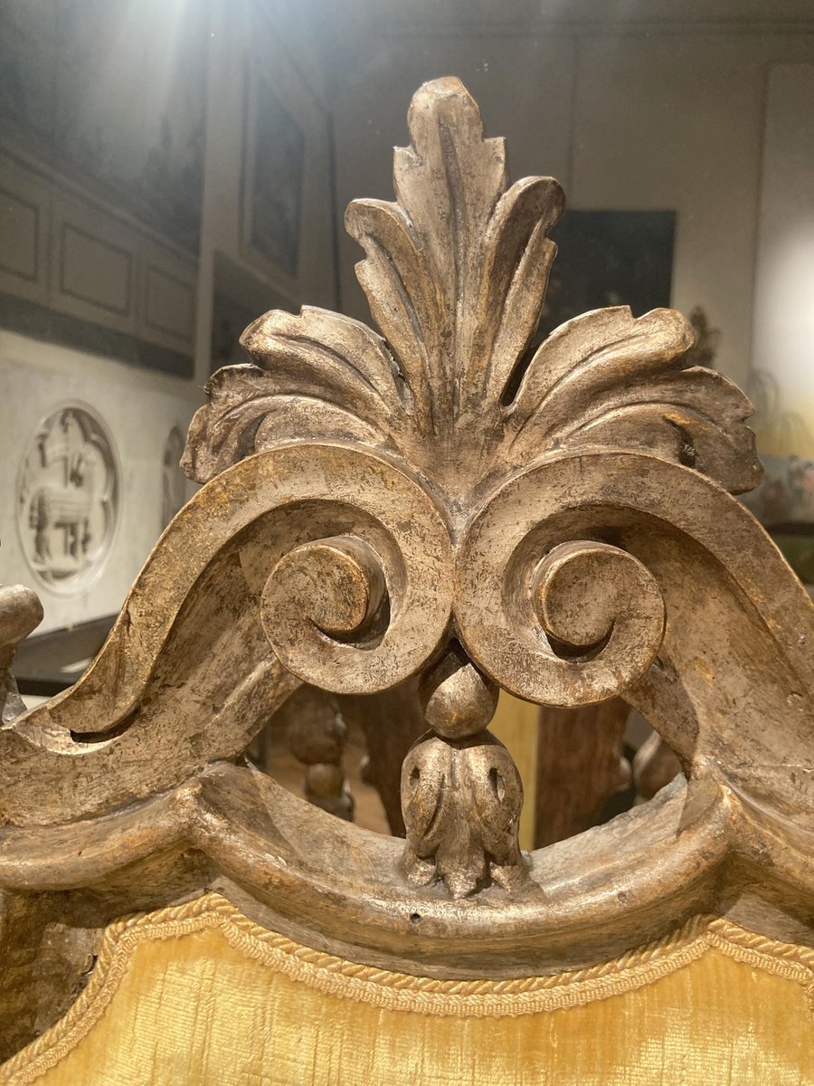 Italian Rococo Silver Mecca Giltwood Throne Armchair, Rome, 18th ...