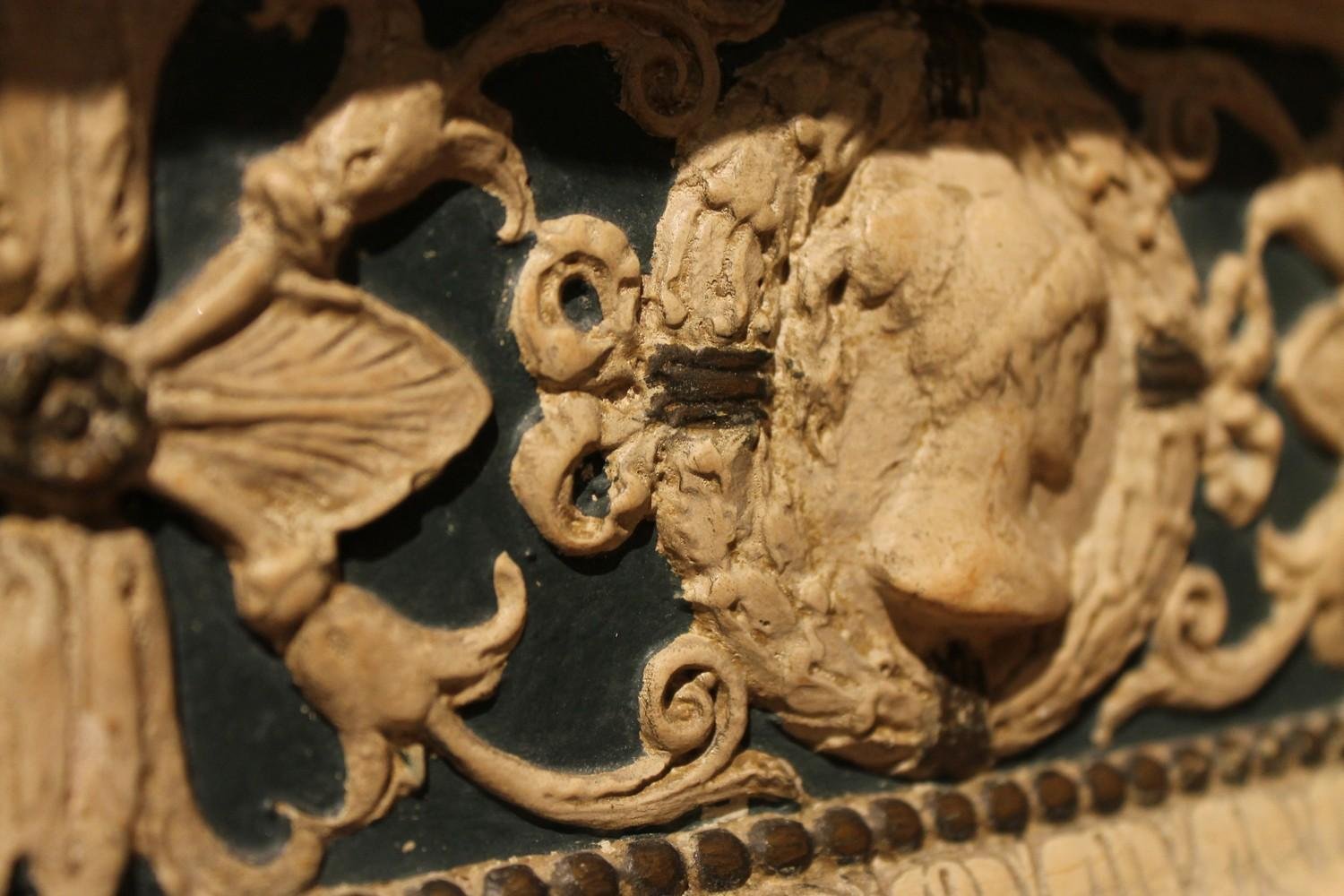 19th Century Italian Renaissance Style Wood Lacquer and Painted Gesso ...