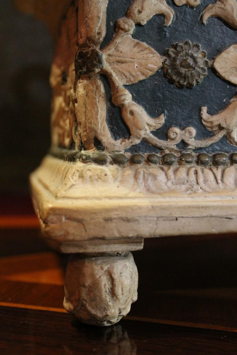 19th Century Italian Renaissance Style Wood Lacquer and Painted Gesso ...