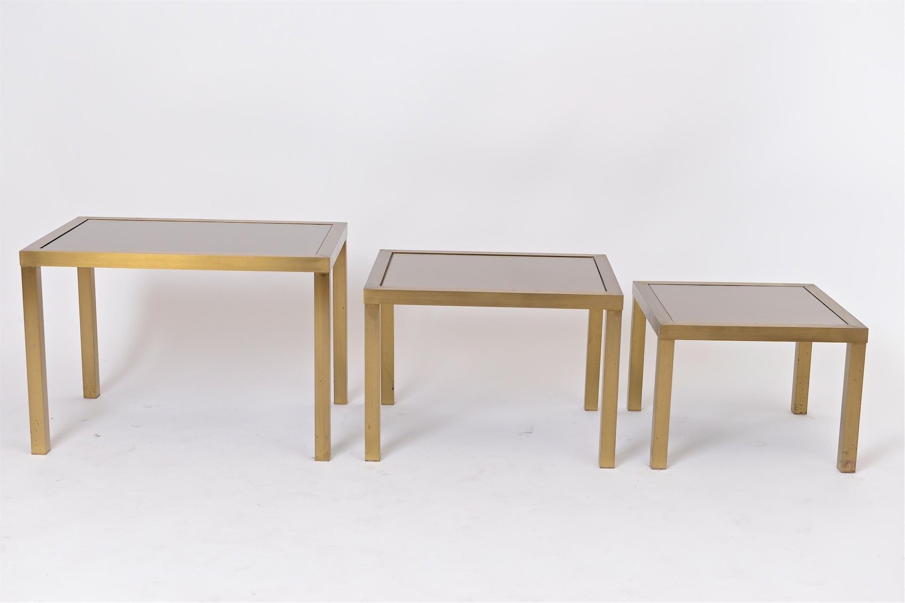 Satztische aus Bronze & Messing, 1970er, 3er Set bei Pamono kaufen