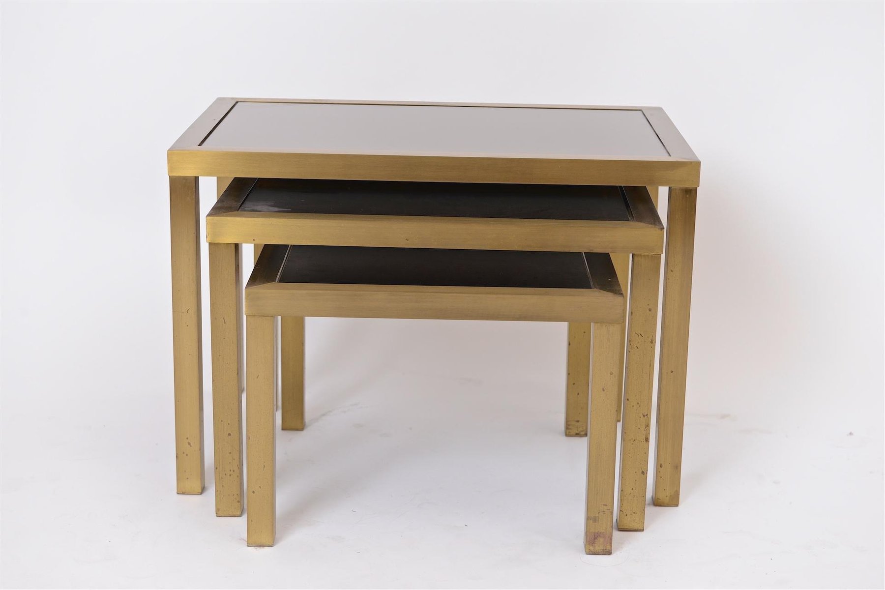Satztische aus Bronze & Messing, 1970er, 3er Set bei Pamono kaufen