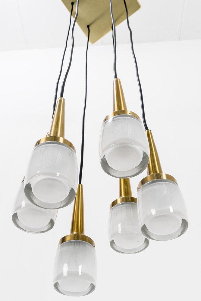 Cascade Hängelampe aus Messing & Glas von Staff bei Pamono kaufen