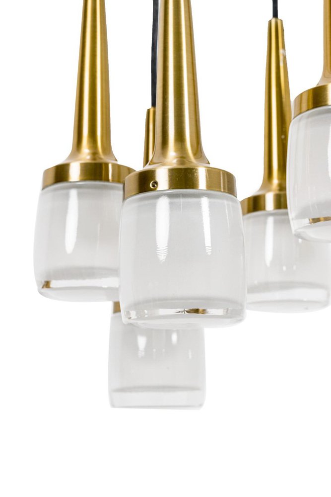 Cascade Hängelampe aus Messing & Glas von Staff bei Pamono kaufen