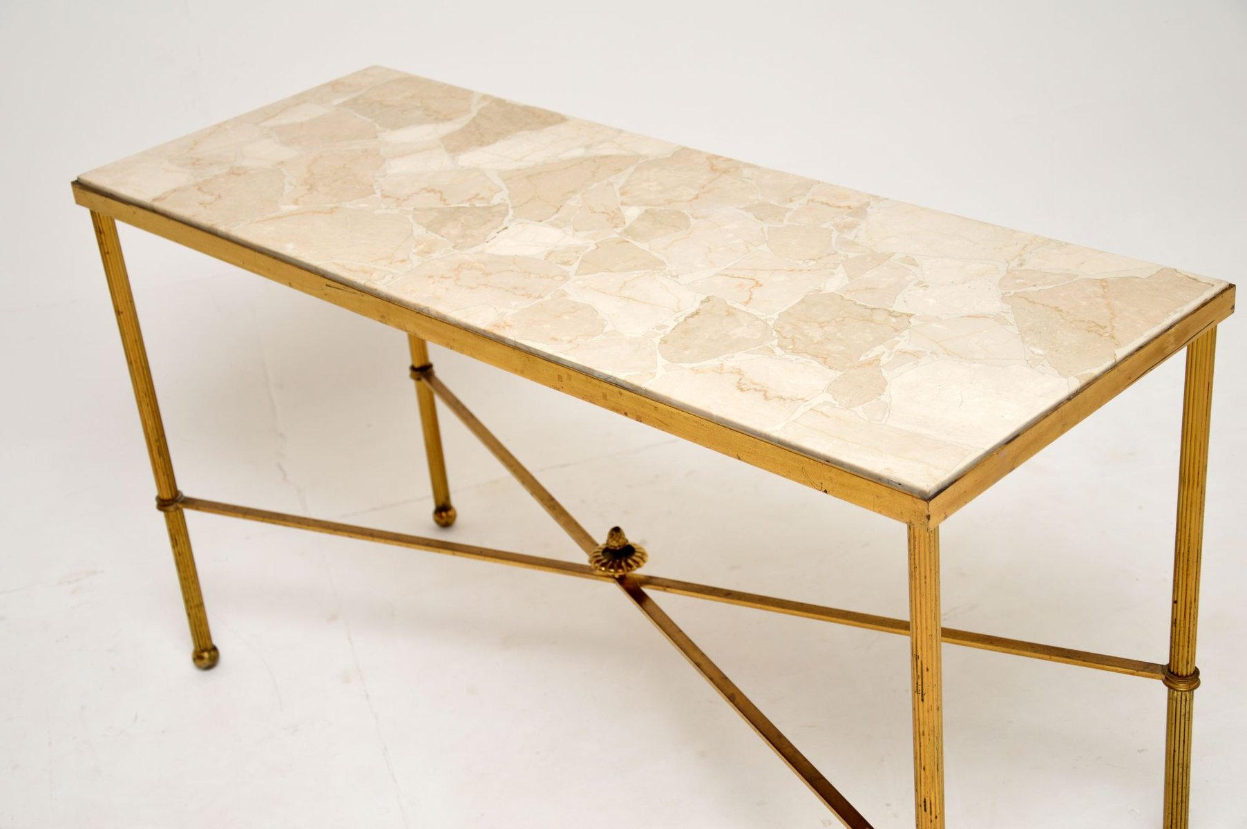 Französischer Vintage Couchtisch aus Messing & Marmor, 1960er bei ...