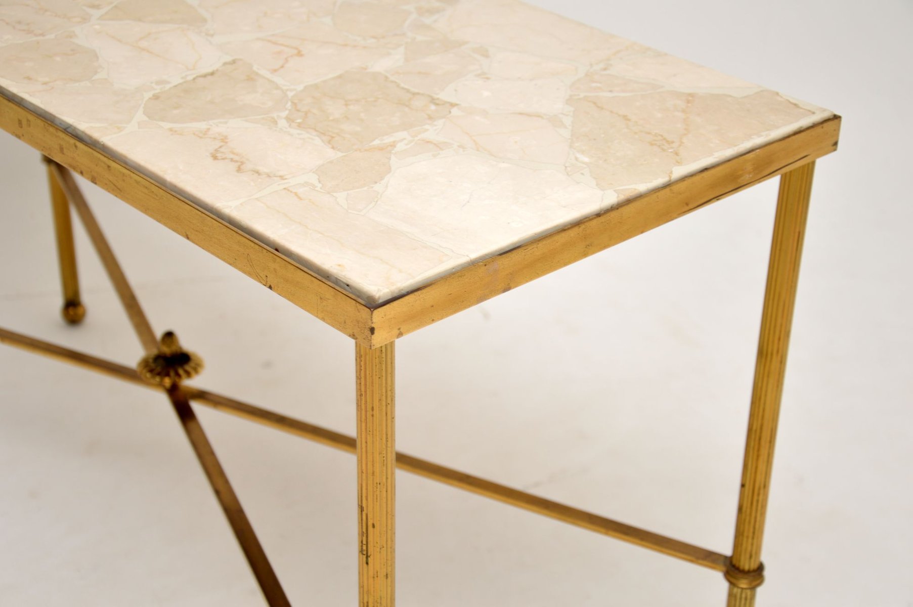 Französischer Vintage Couchtisch aus Messing & Marmor, 1960er bei ...
