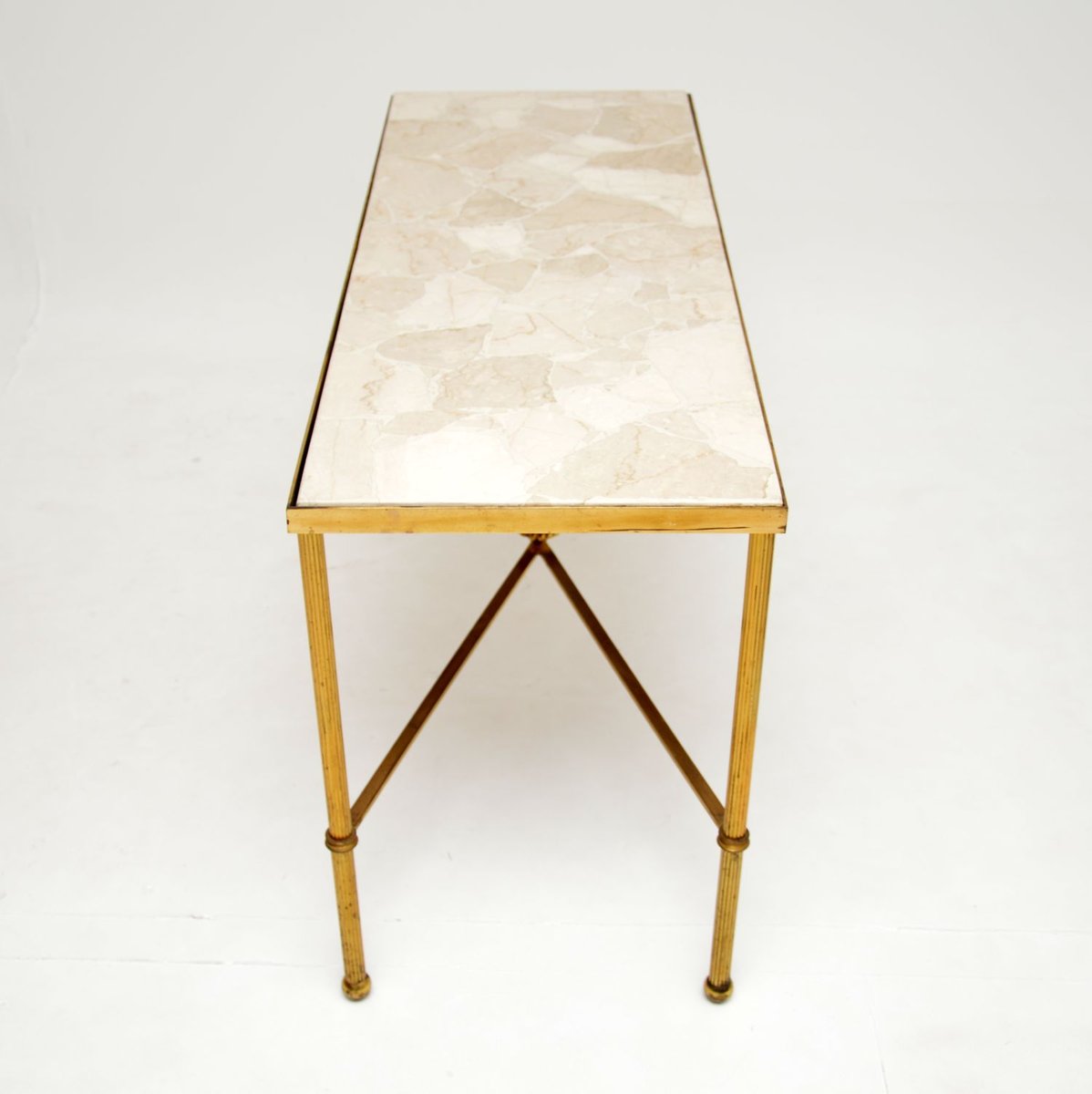 Französischer Vintage Couchtisch aus Messing & Marmor, 1960er bei ...