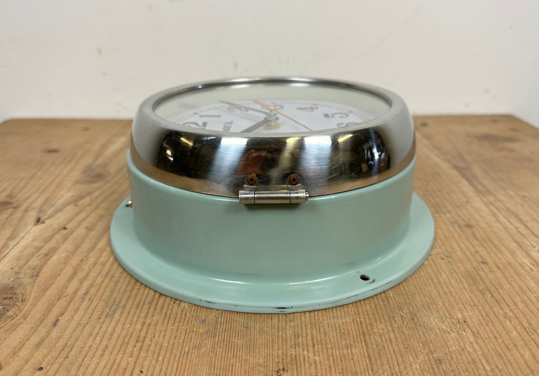 Vintage Blue Hanil Navy Wall Clock, 1980s for sale at Pamono