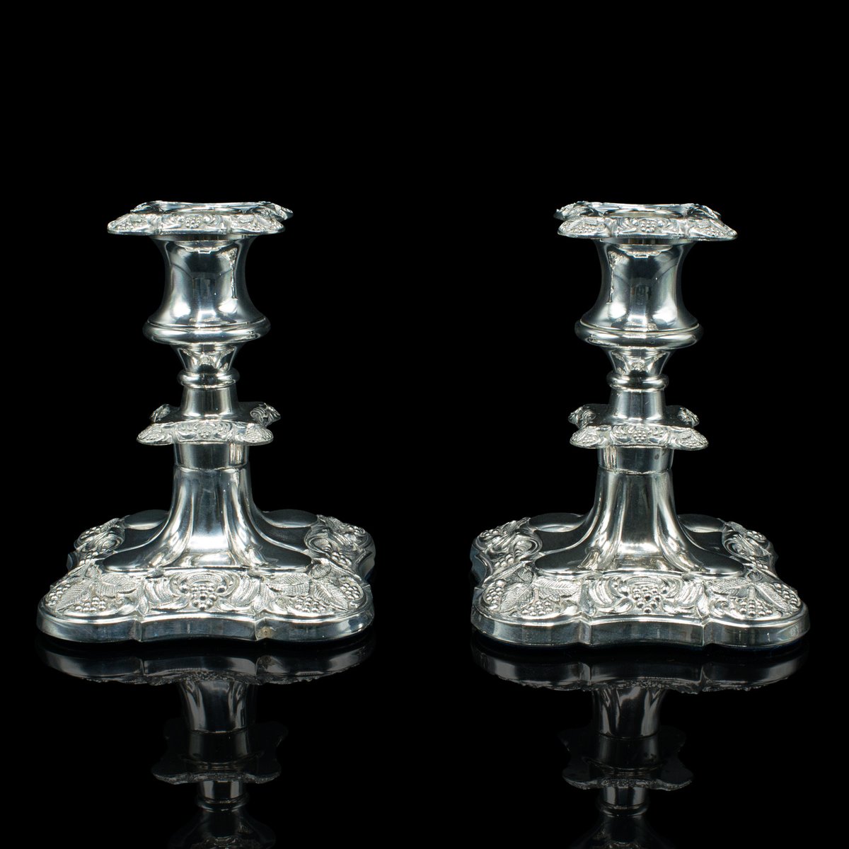 Antique Victorian Silver Plated Candlesticks, 1890s, Set of 2 for sale ...
